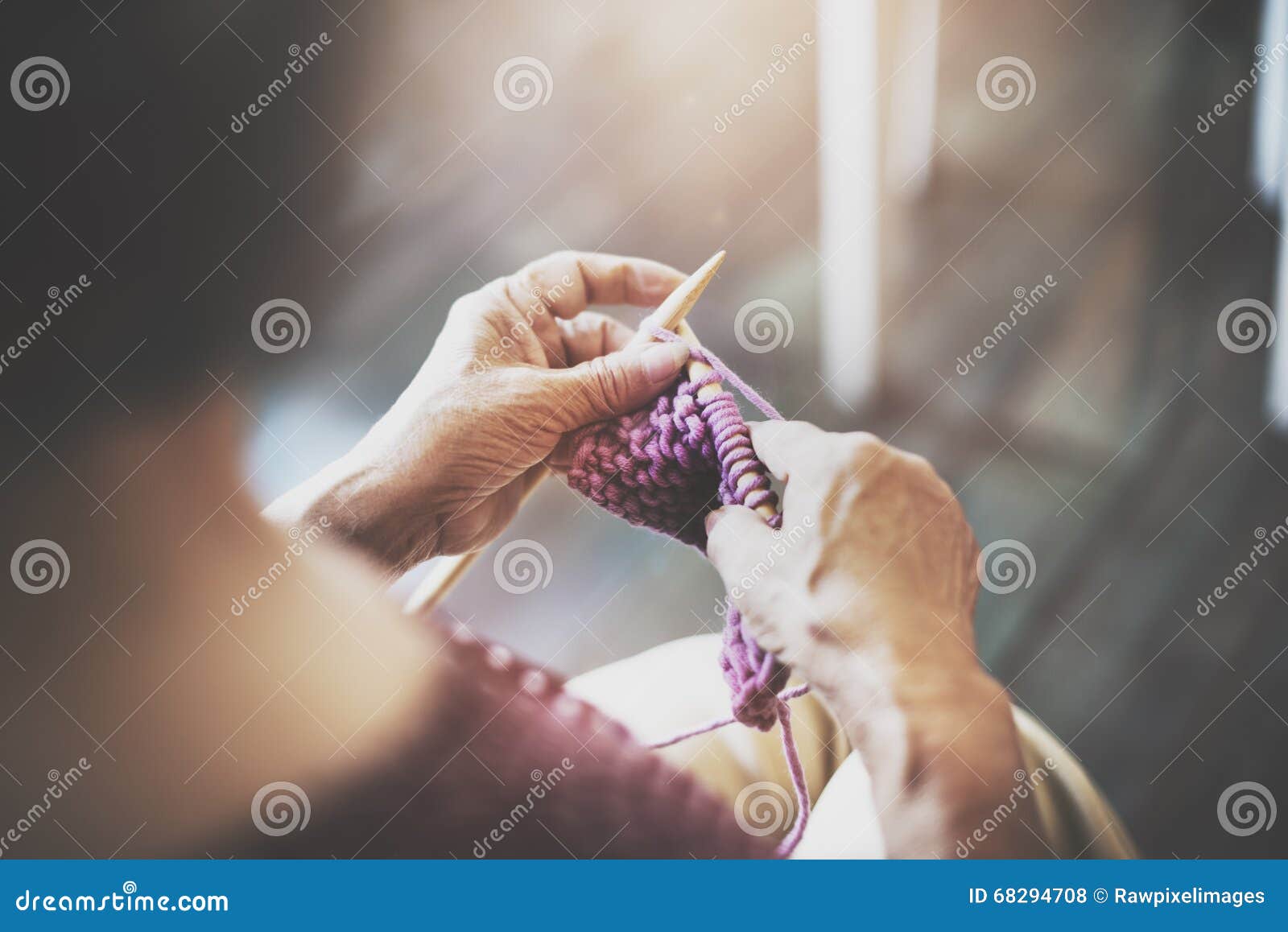 Knitting Knit Needle Yarn Needlework Craft Scarf Concept Stock Photo ...