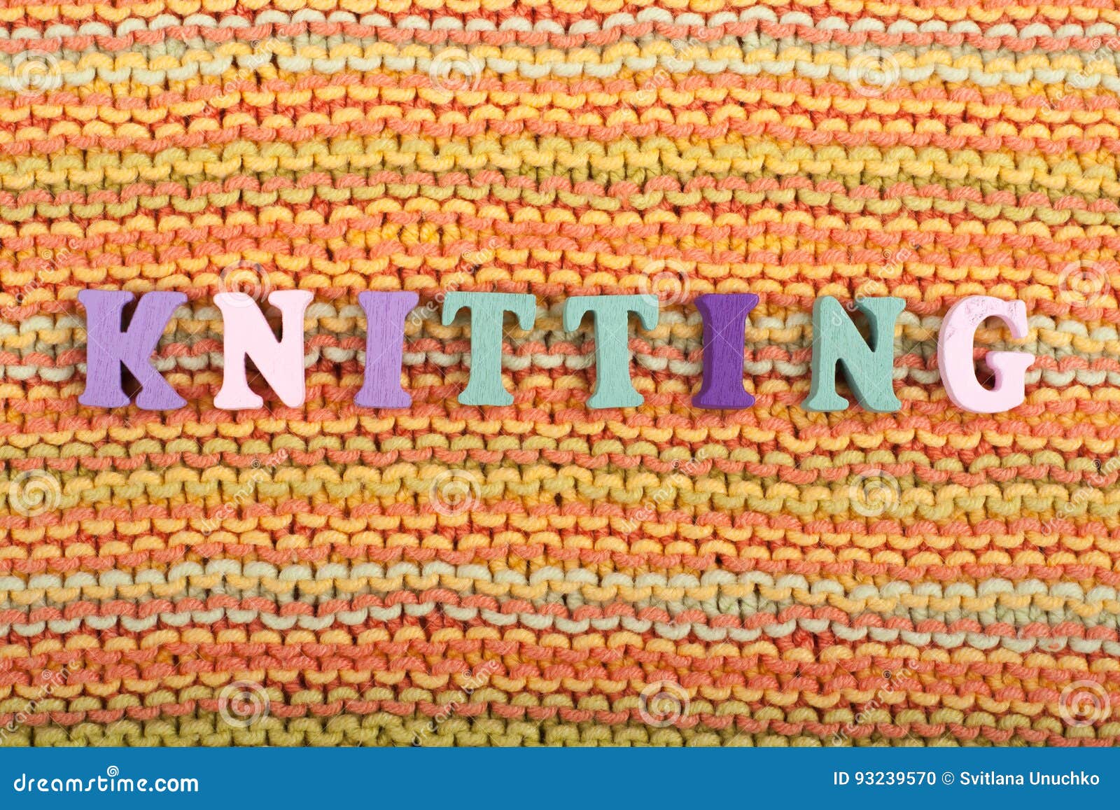 Knitting. Knitted Fabric Texture. Word Composed from ABC Alphabet ...