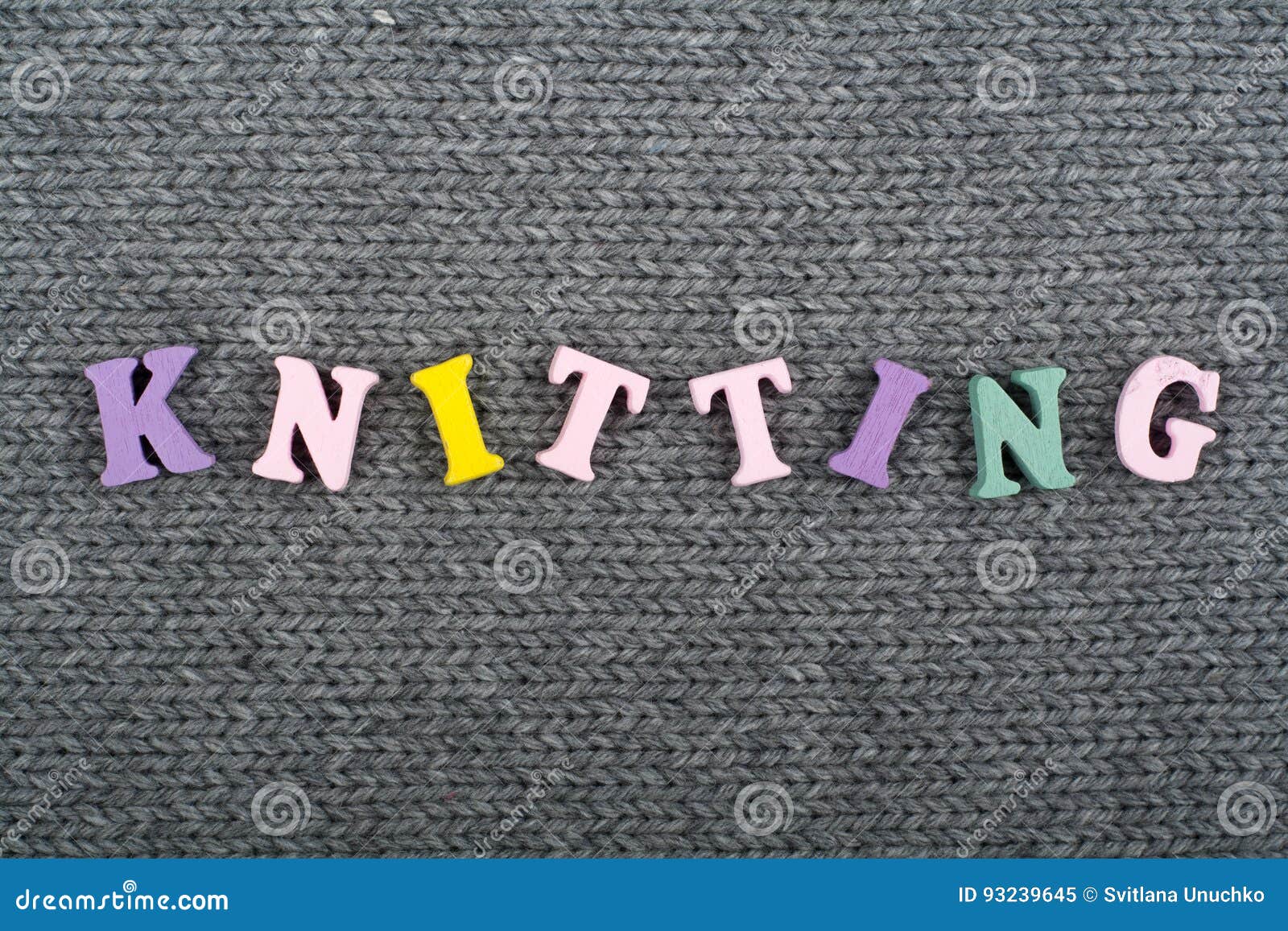 Knitting. Knitted Fabric Texture. Word Composed from ABC Alphabet ...