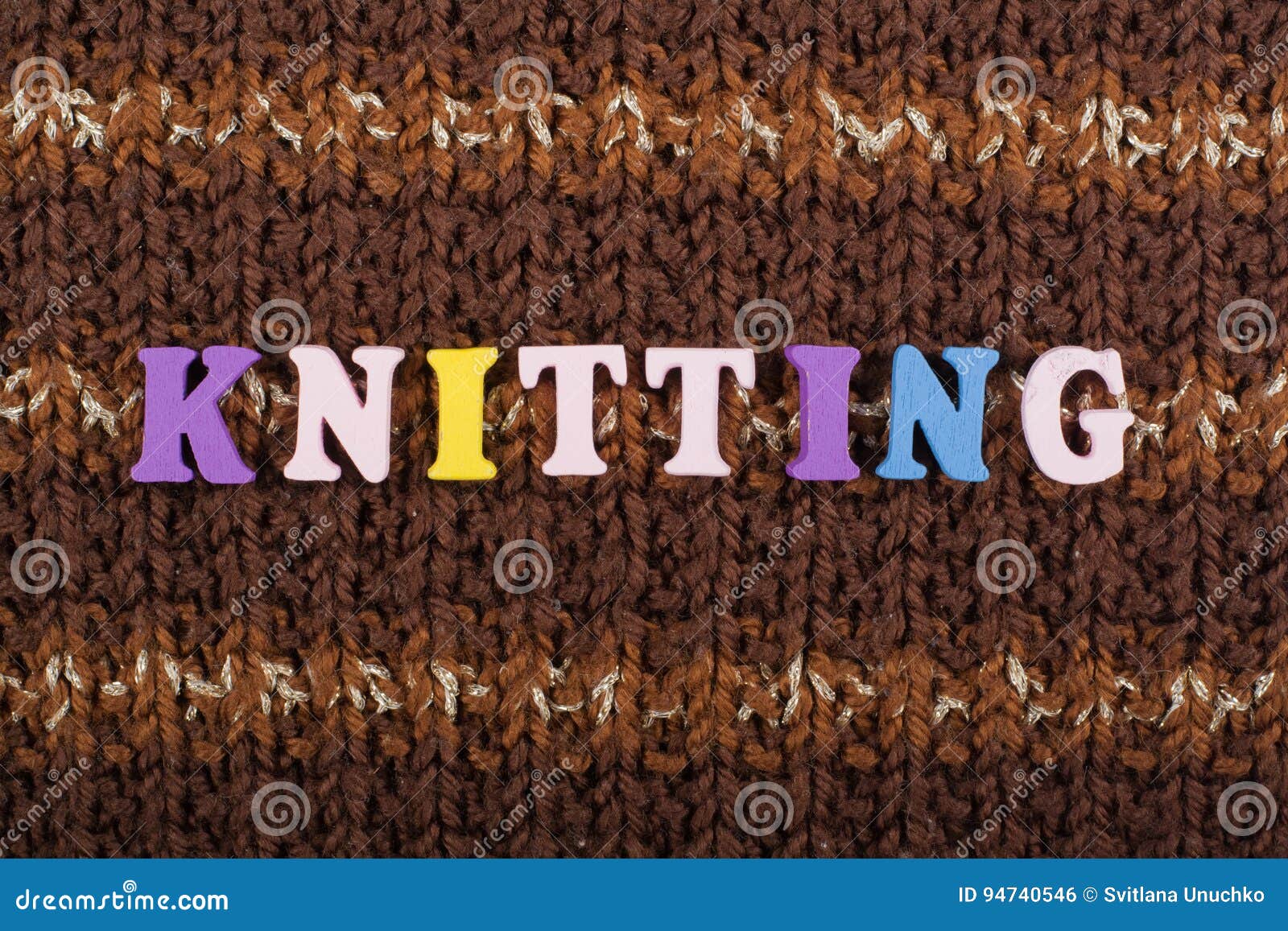 Knitting. Knitted Fabric Texture. Word Composed from ABC Alphabet ...