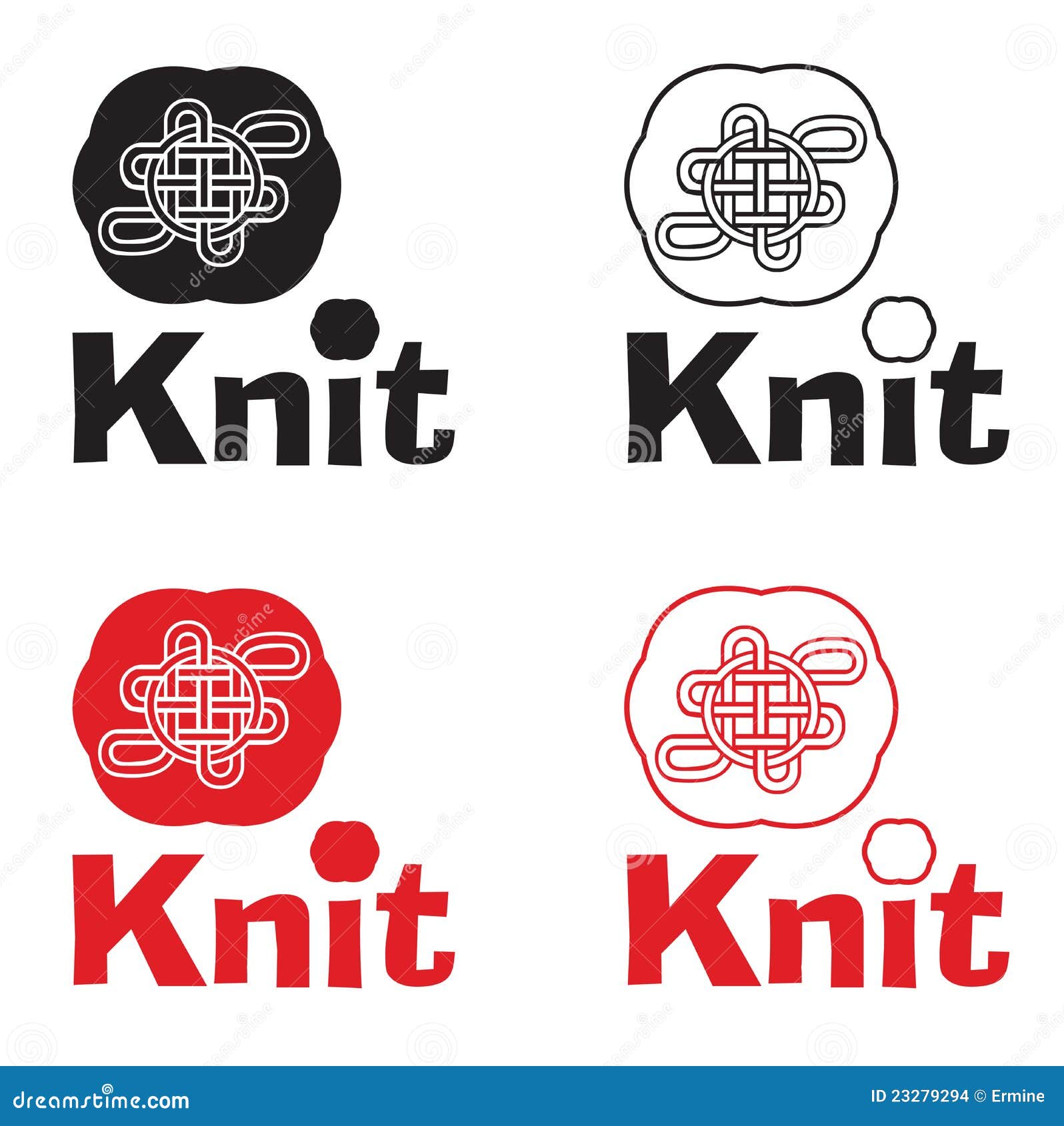 Knitting Logo Design Vector Line Drawing | CartoonDealer.com #191877219