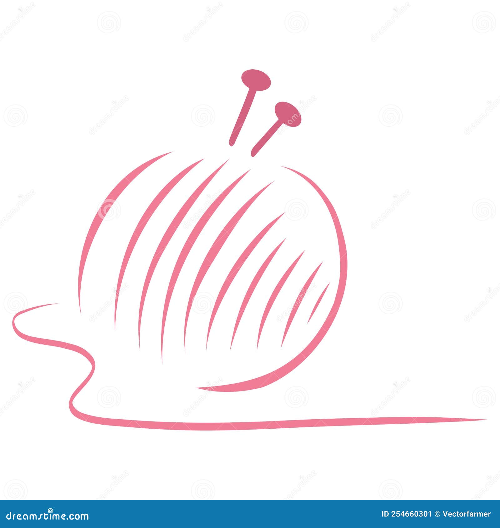 Knitting Logo Design Vector Line Drawing Icon Stock Vector ...