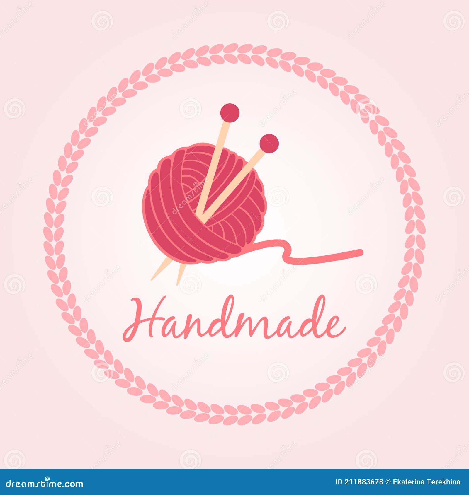 Knitting logo elements. stock vector. Illustration of emblem - 211883678