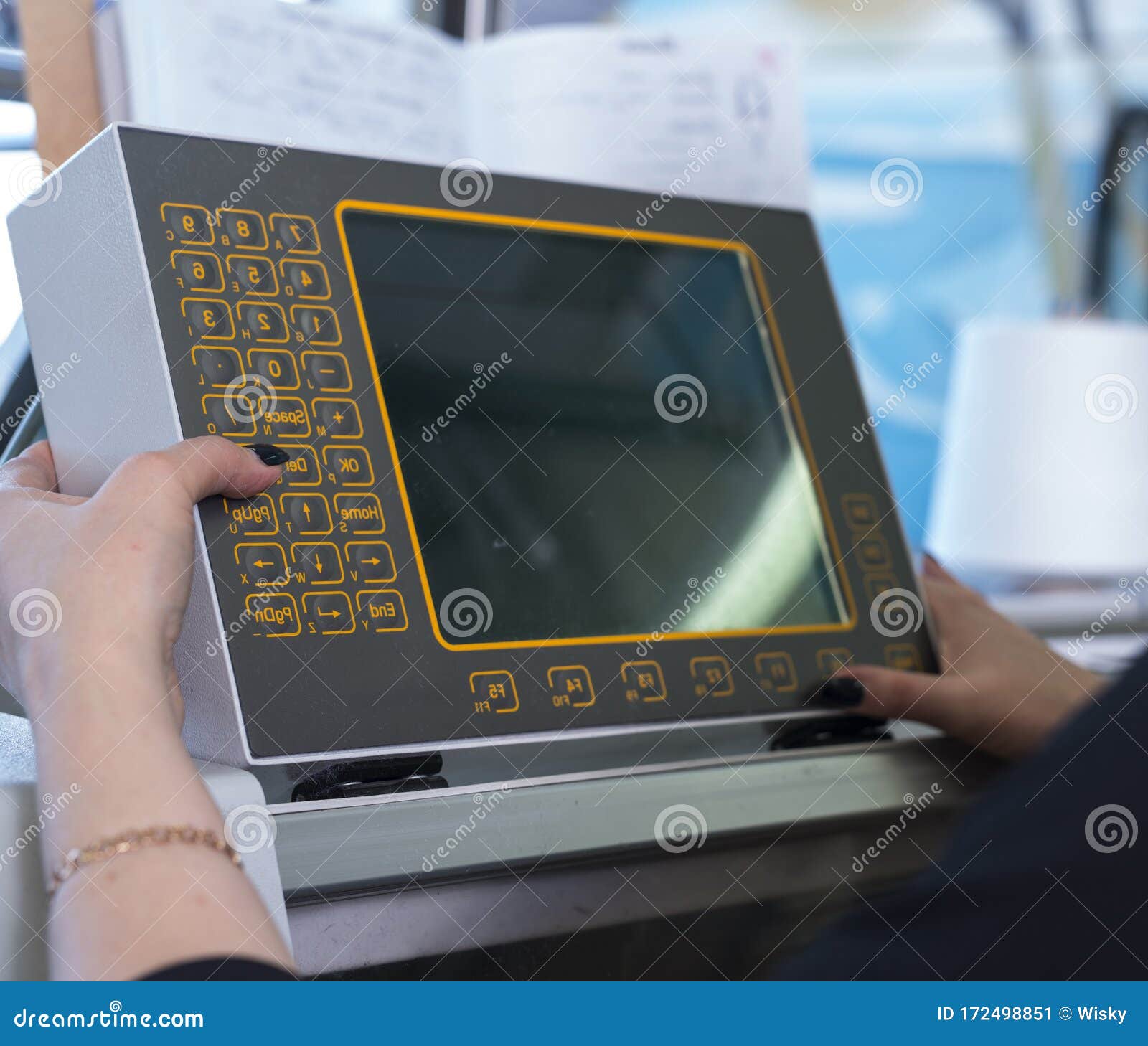 Knitting Machine Control Panel View Stock Image - Image of knitting ...