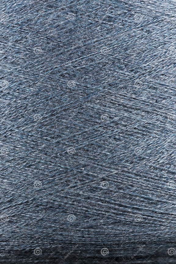 Blue Wool Thread Spool Macro Close Up Stock Image - Image of material ...