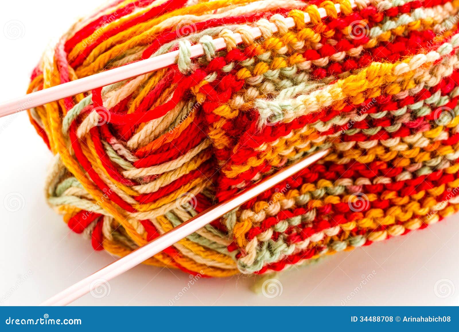 Knitting stock photo. Image of garter, white, hand, yarn - 34488708