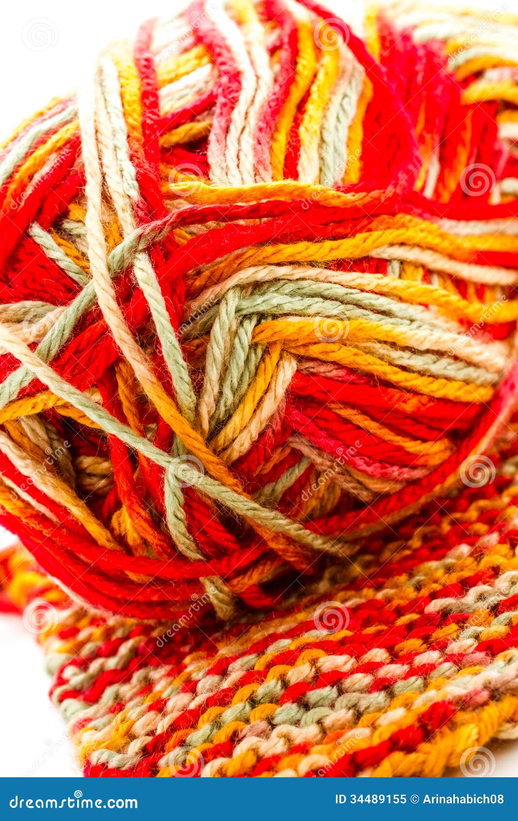 Knitting stock image. Image of orange, stocknitte, texture - 34489155