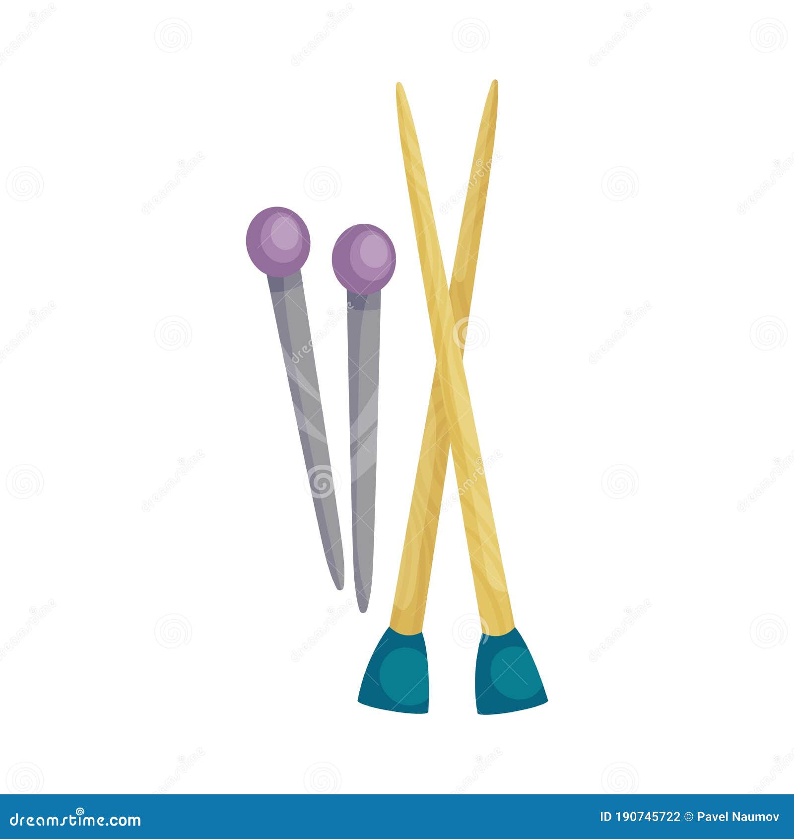 Knitting Needle or Knitting Pin As Needlework Tool Vector Illustration ...