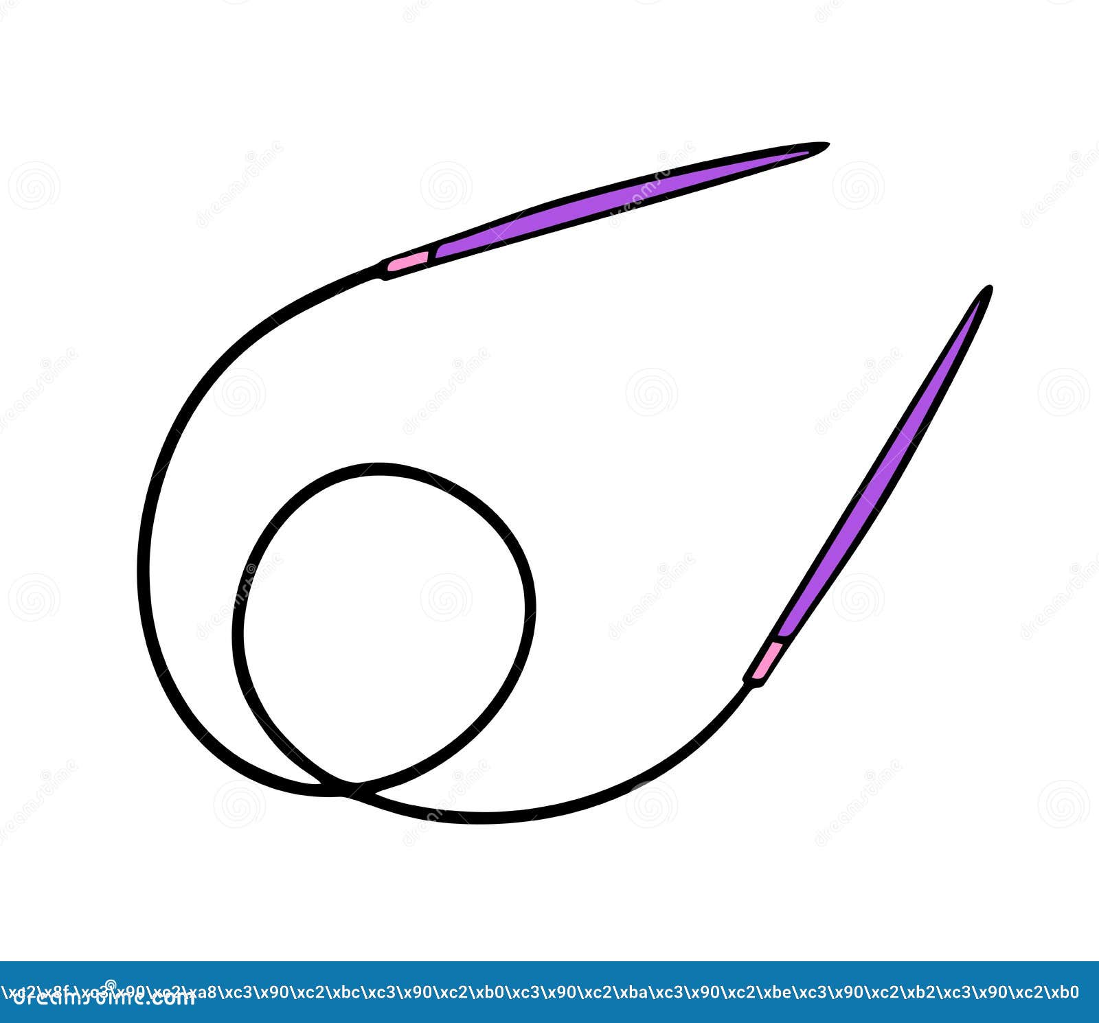 Knitting Needles Doodle Hand Made Needlework Vector Illustration on ...