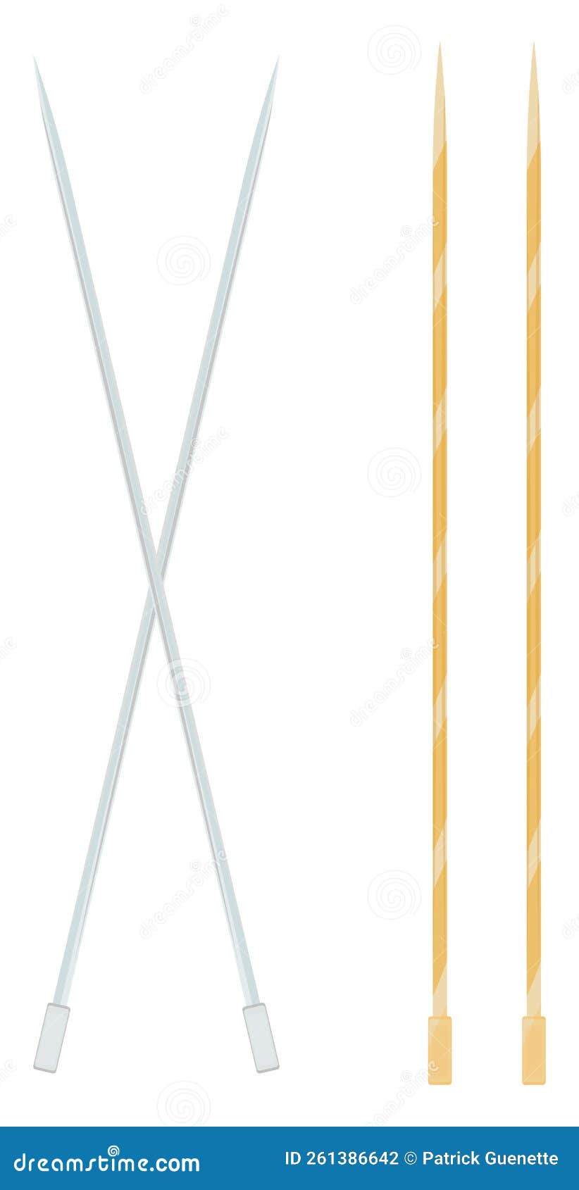 Knitting needles, icon stock vector. Illustration of craft - 261386642
