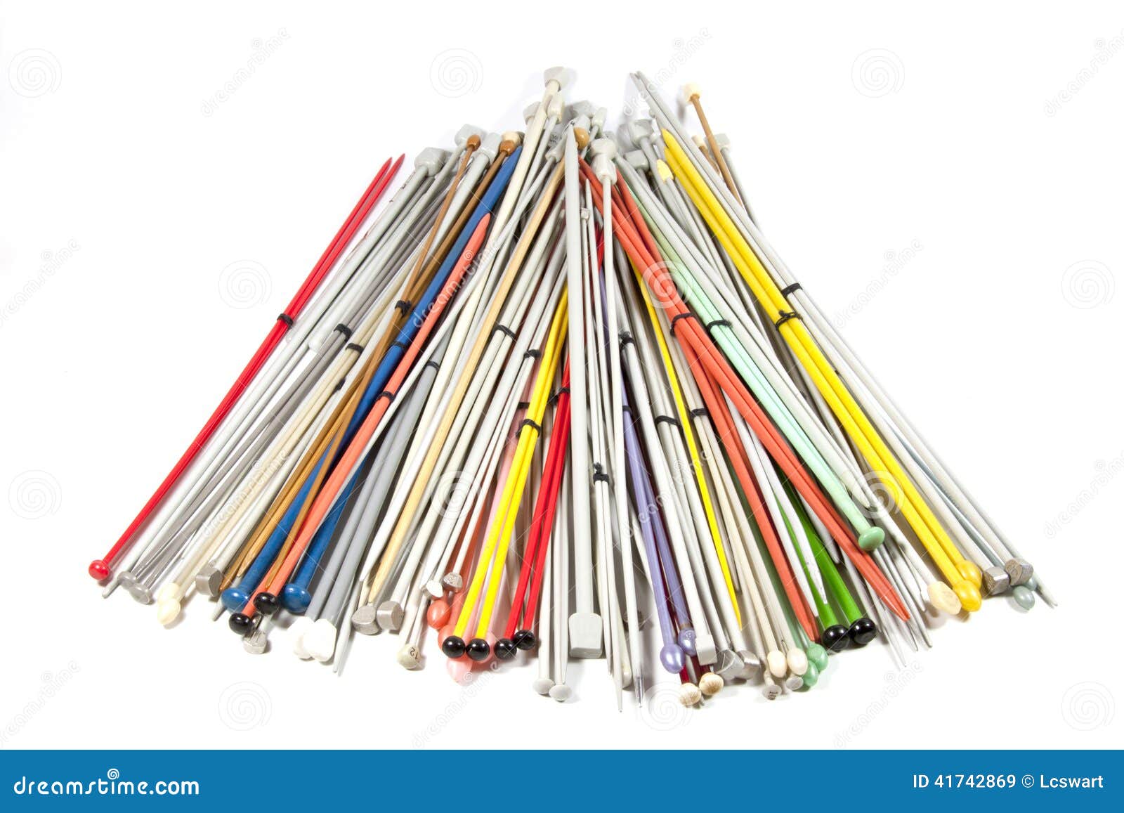 Knitting Needles of Various Colors and Sizes Stock Image - Image of ...