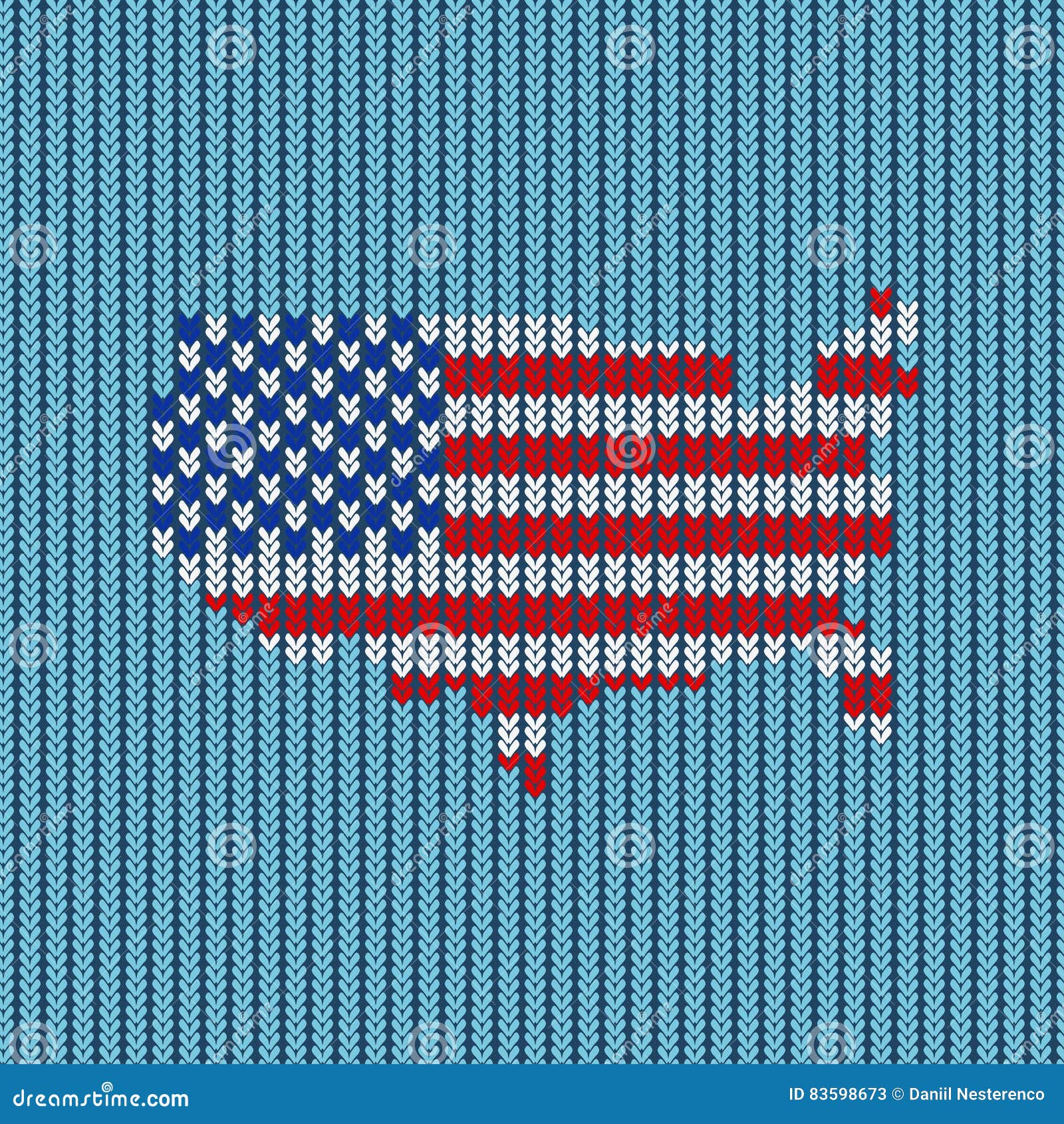 Knitting Pattern American Flag Stock Vector - Illustration of american ...