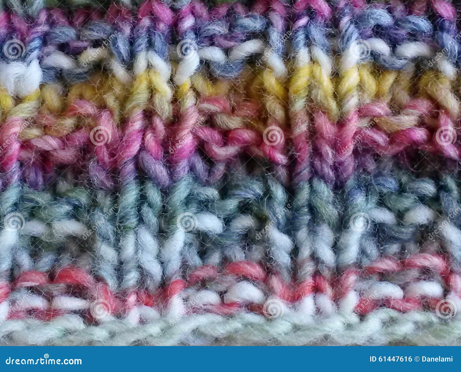 Knitting Pattern Closeup Made with Multicolor Wool Stock Photo - Image ...