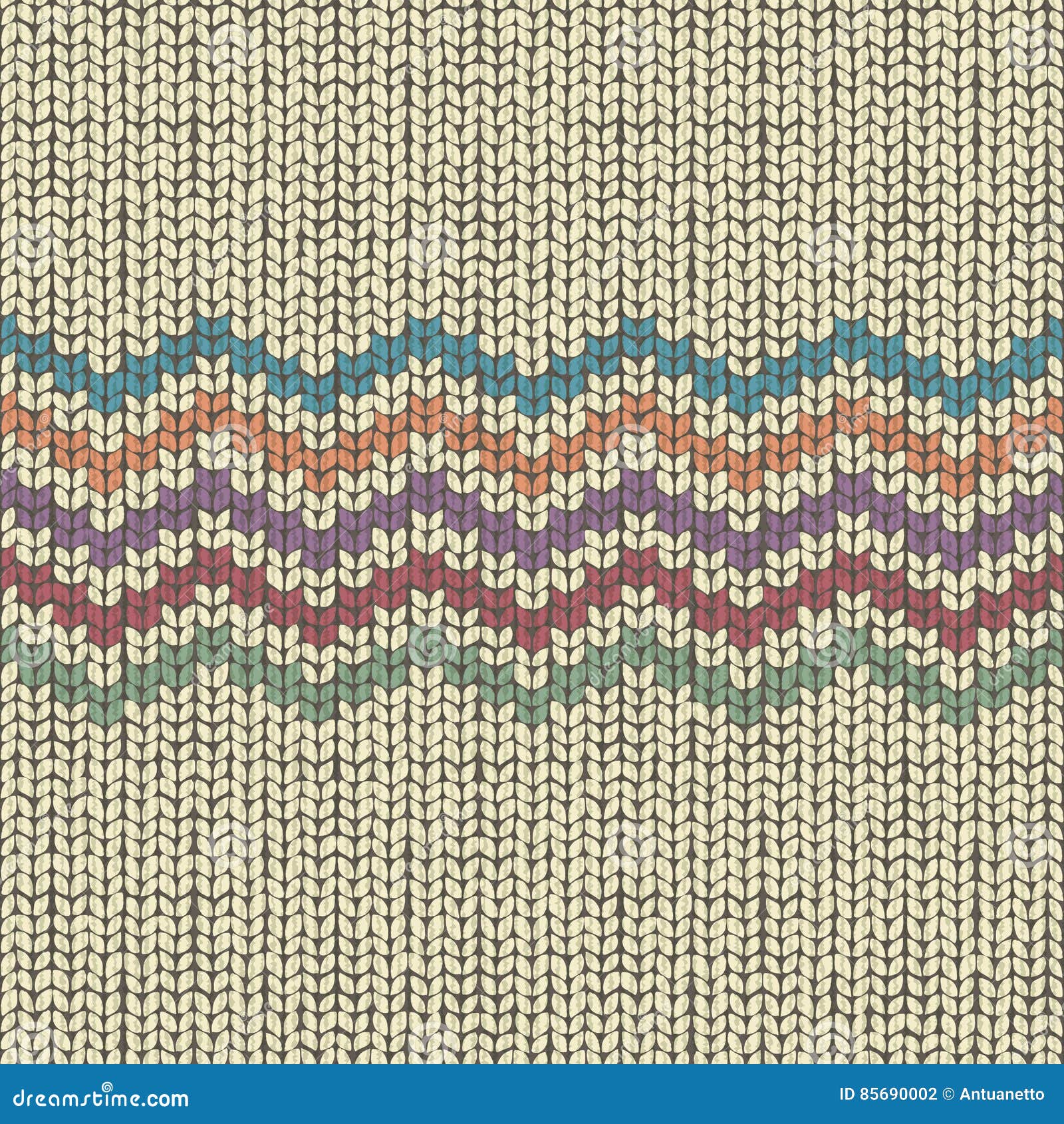 Knitting Pattern, Seamless Wool Ornament Stock Vector - Illustration of ...