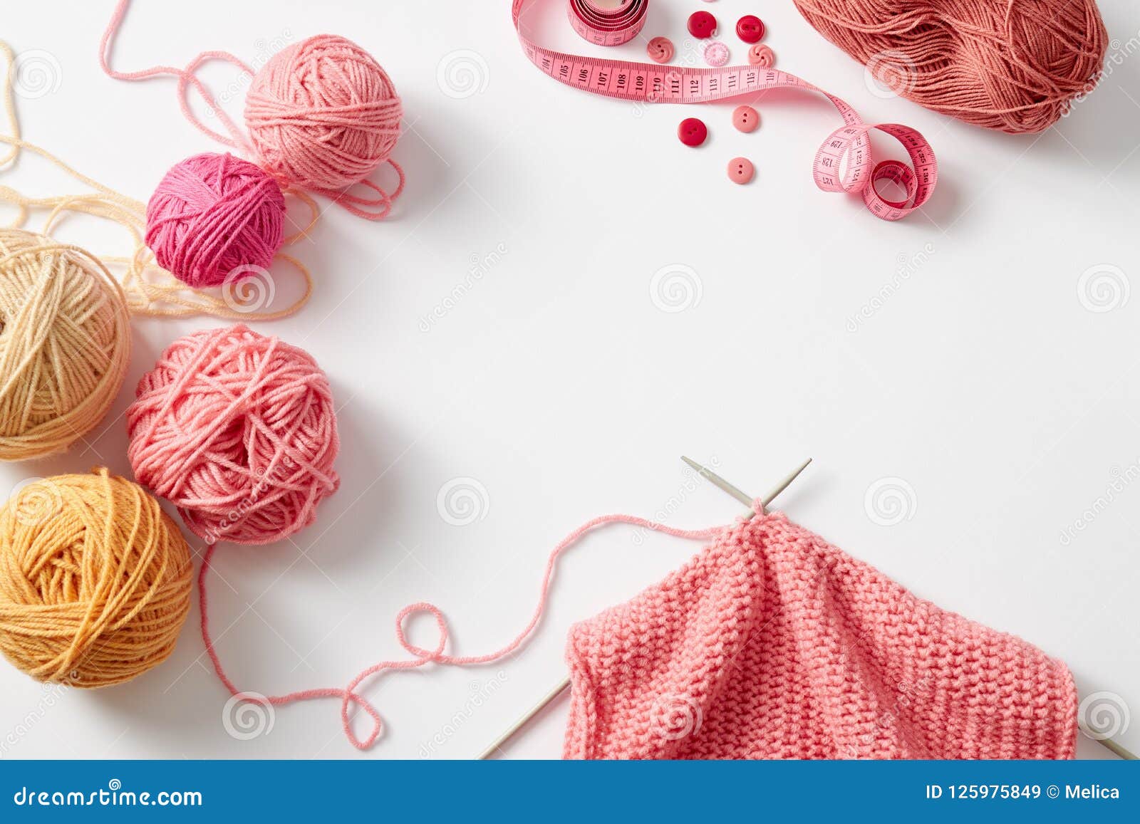 Knitting Project in Progress Stock Image - Image of craft, homemade ...