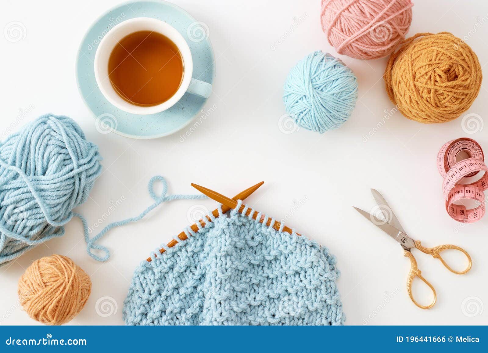 Knitting Project in Progress Stock Photo - Image of leisure, color ...