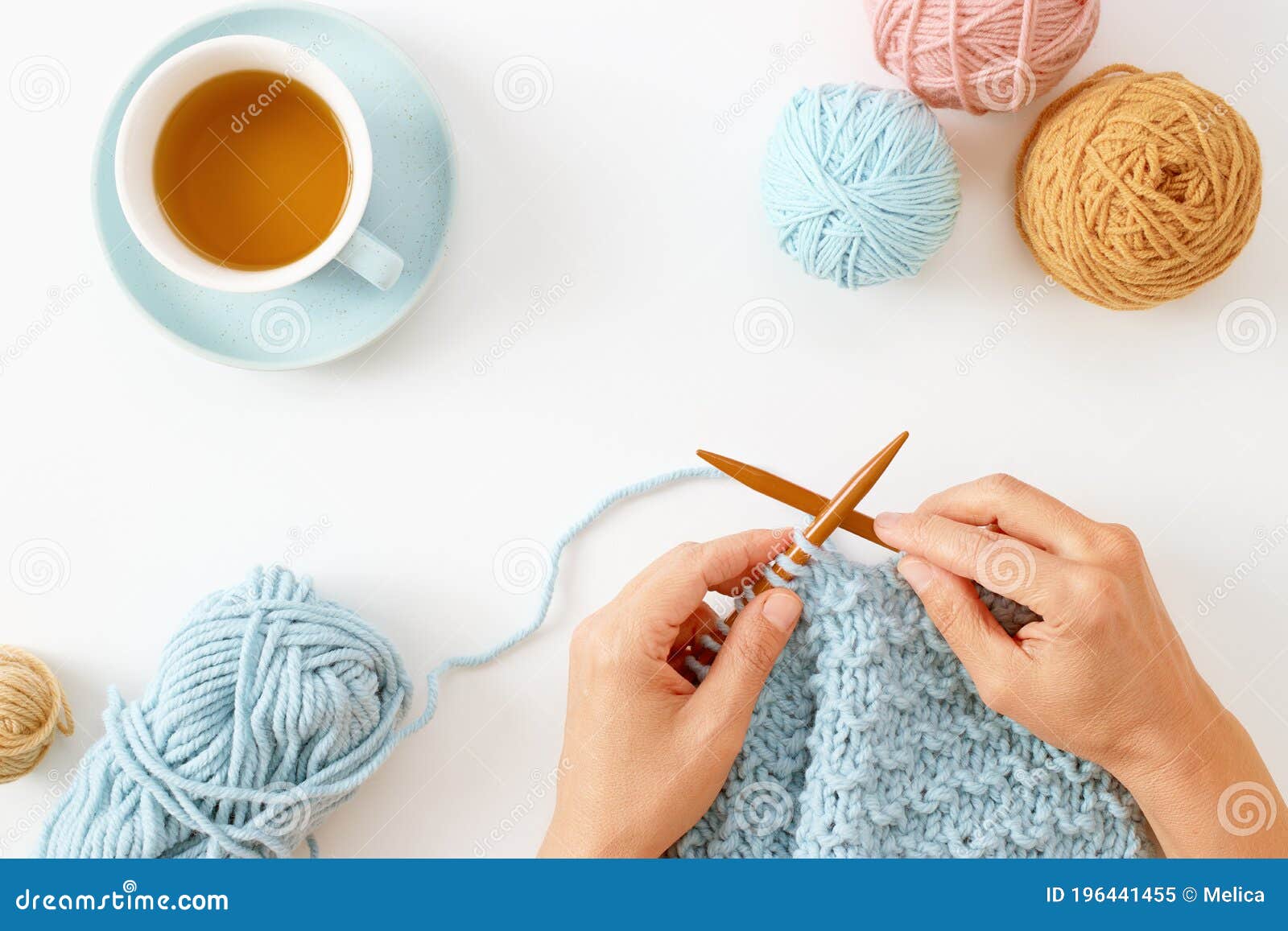 Knitting Project in Progress Stock Image - Image of homemade ...