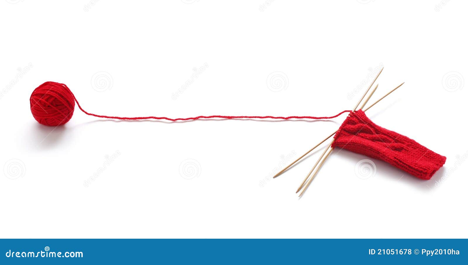 Knitting a Red Yarn Ball with Noodles Stock Photo - Image of pink ...