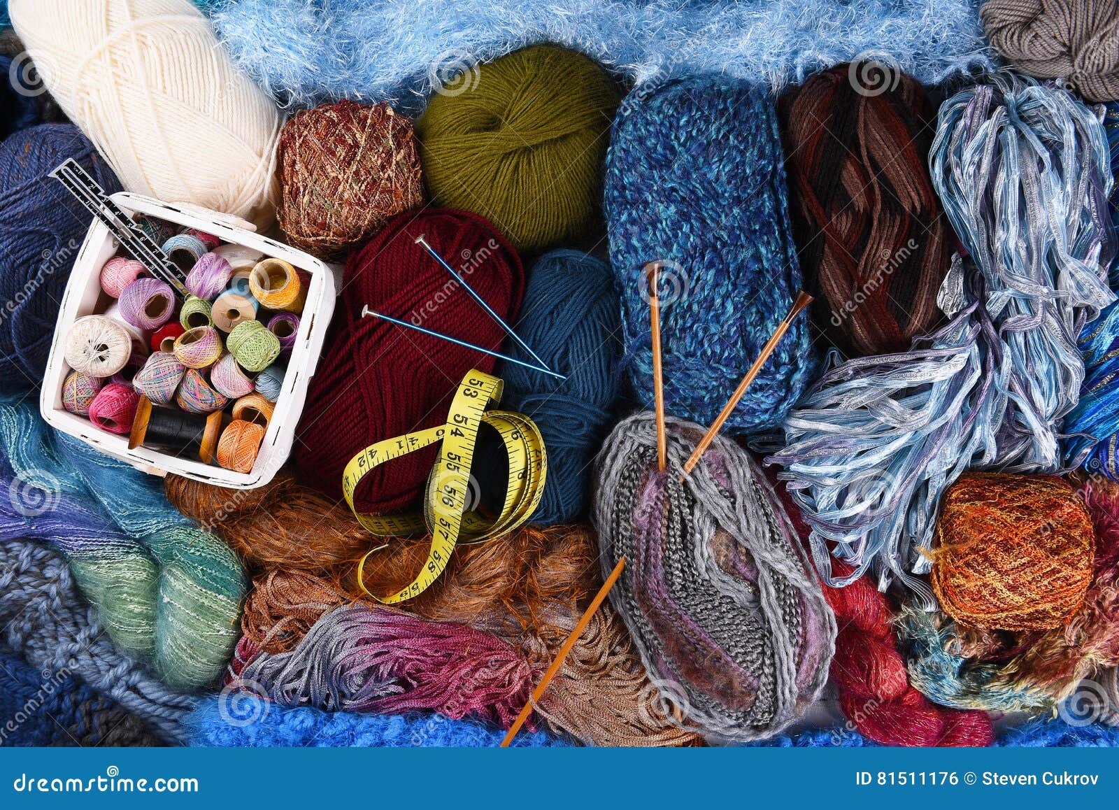 Knitting Still Life stock photo. Image of retro, hobby - 81511176