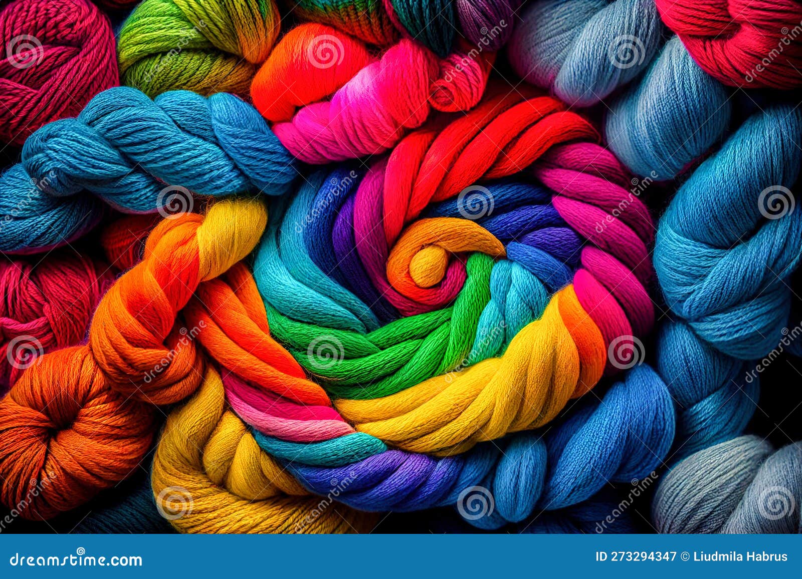 Knitting Threads in Rainbow Colors. Generative AI, Generative, AI Stock ...