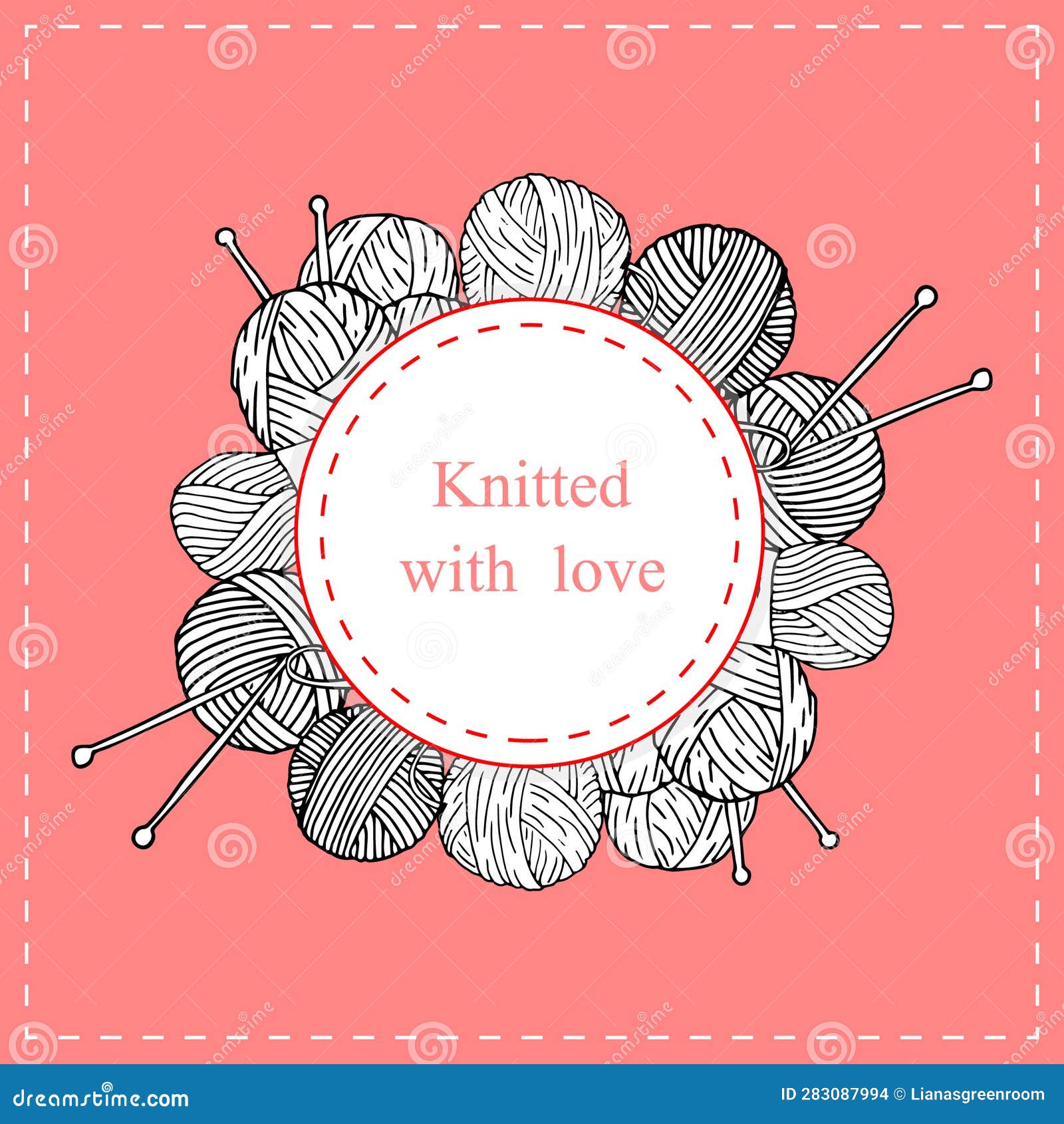 Knitting card stock vector. Illustration of logo, graphic - 283087994