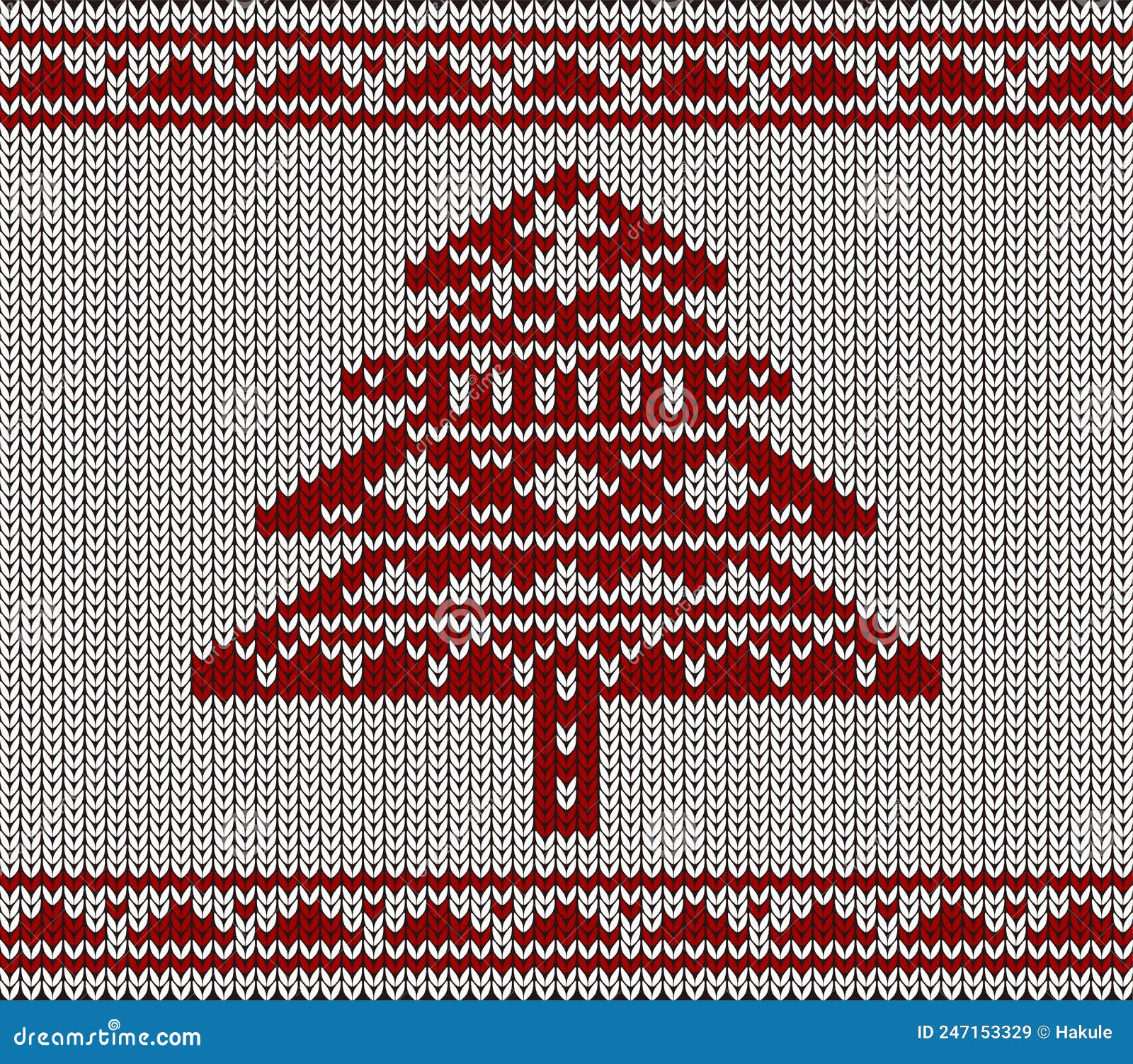 The Knitting Tree Pattern, Happy New Year, Vector Illustration Stock ...