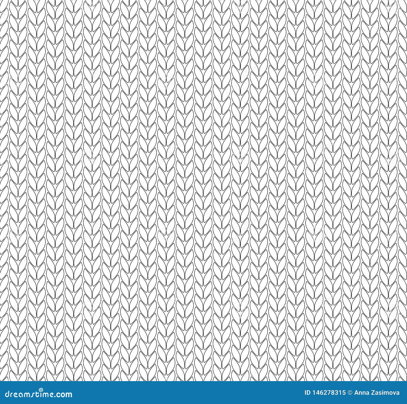 Knitting Vector Pattern. Vector Texture Seamless Pattern. White Knit Texture Seamless Pattern ...
