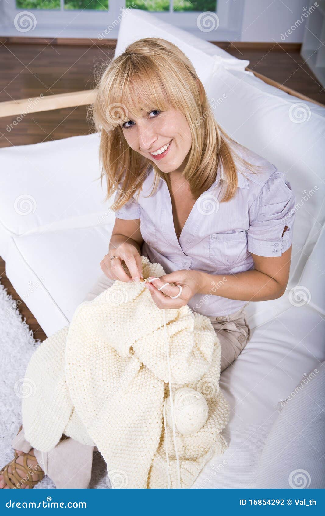 Knitting woman stock photo. Image of sweater, craft, needle - 16854292