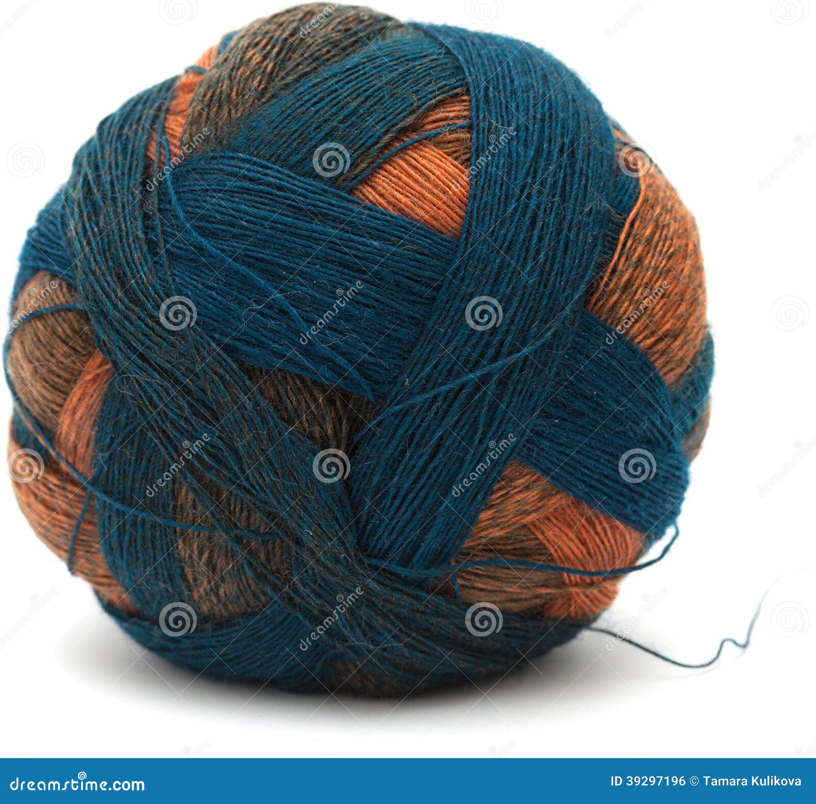 Knitting Wool Ball Isolated on White Stock Photo - Image of sock, white ...