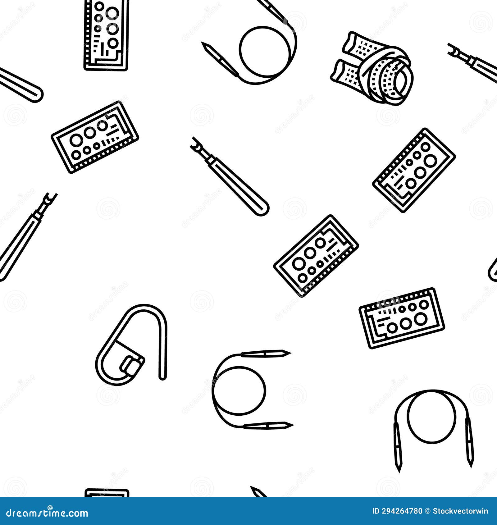 Knitting Wool Thread Knit Craft Vector Seamless Pattern Stock ...