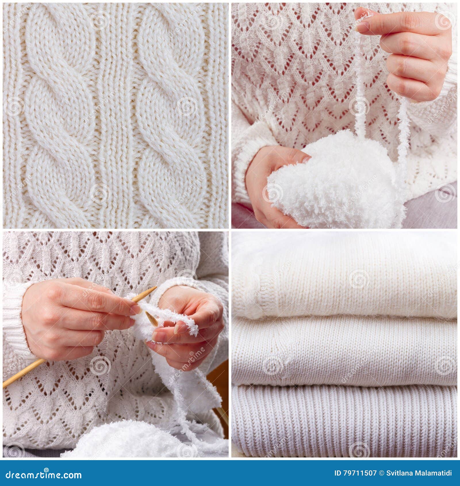 Knitting and Wool Yarn Collage Stock Image - Image of domestic ...