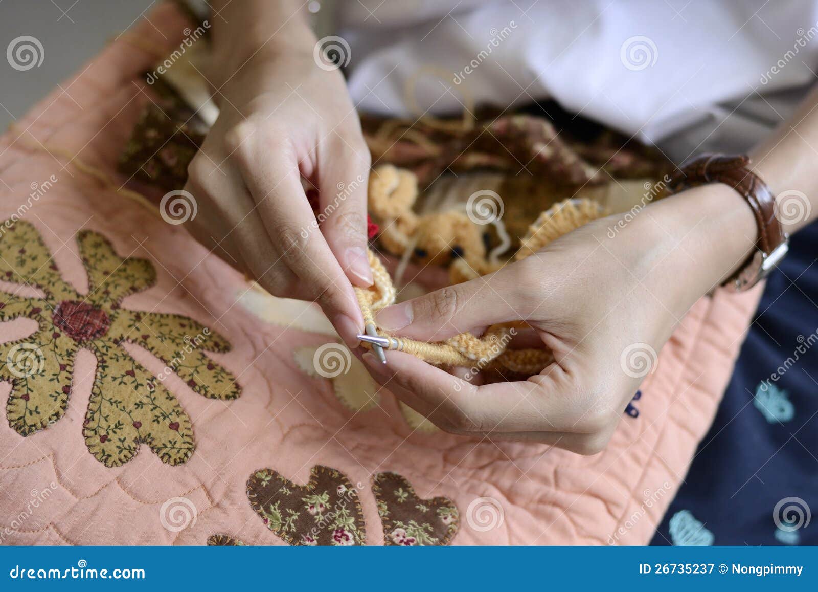 Knitting work stock image. Image of braid, work, tool - 26735237