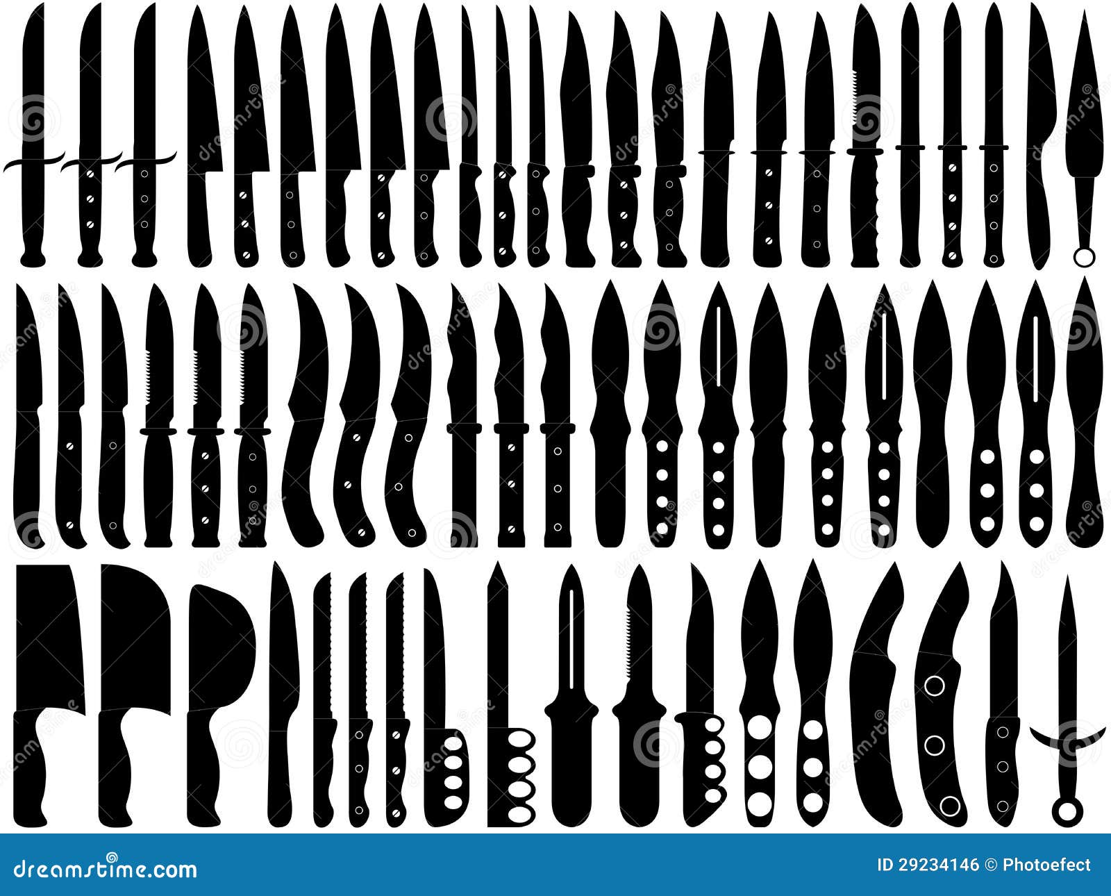 Knives stock vector. Illustration of cutlery, graphic - 29234146