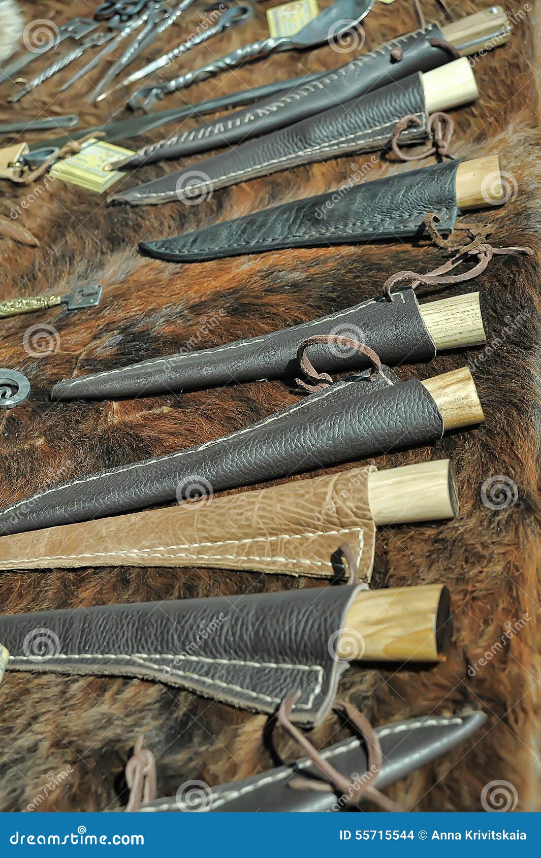 Knives with bone handles stock photo. Image of merry - 55715544