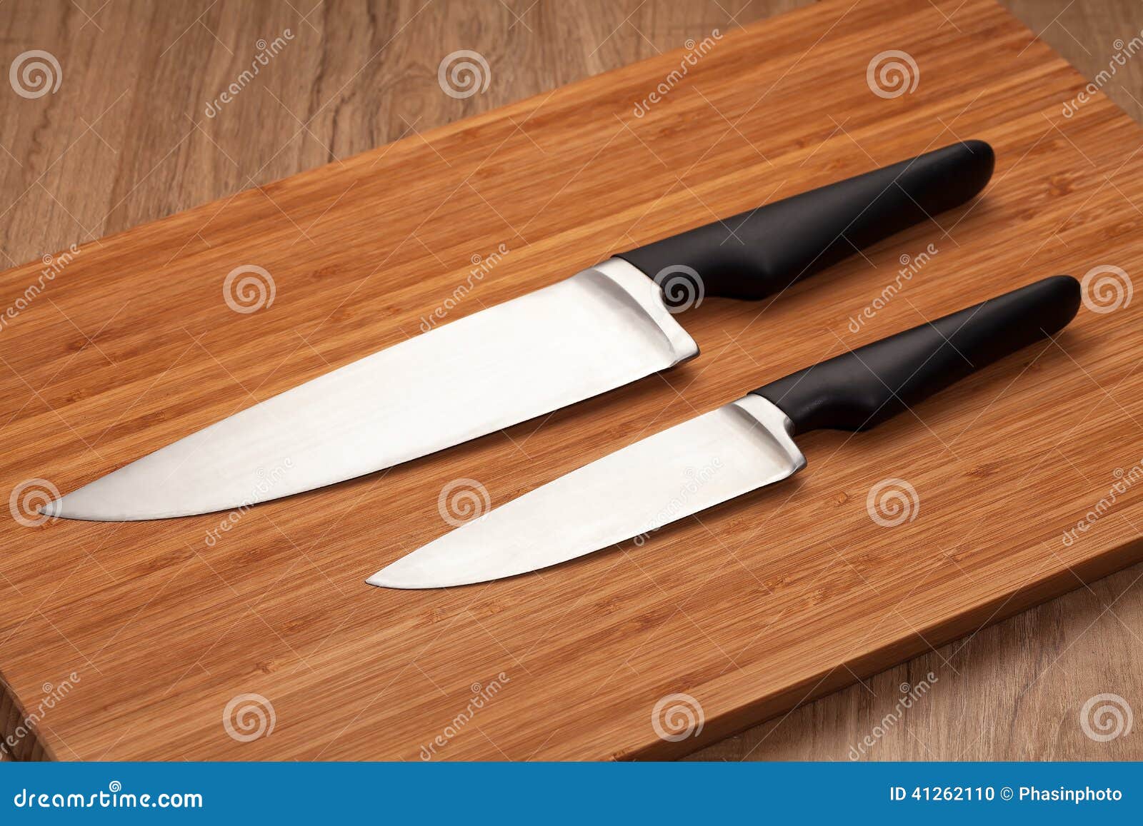 Knives on cutting board stock photo. Image of board, tool - 41262110
