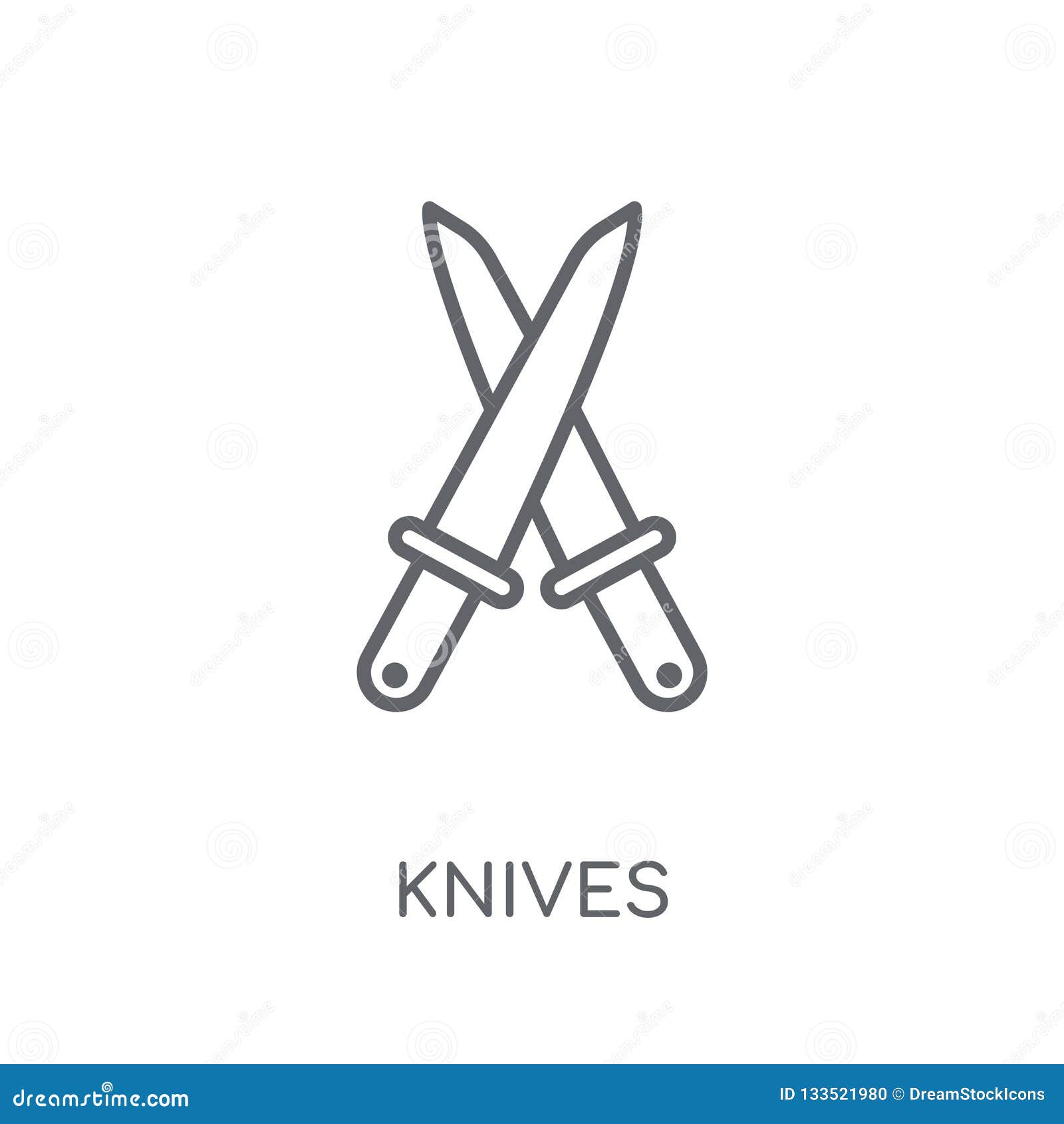 Knives Linear Icon. Modern Outline Knives Logo Concept on White Stock ...