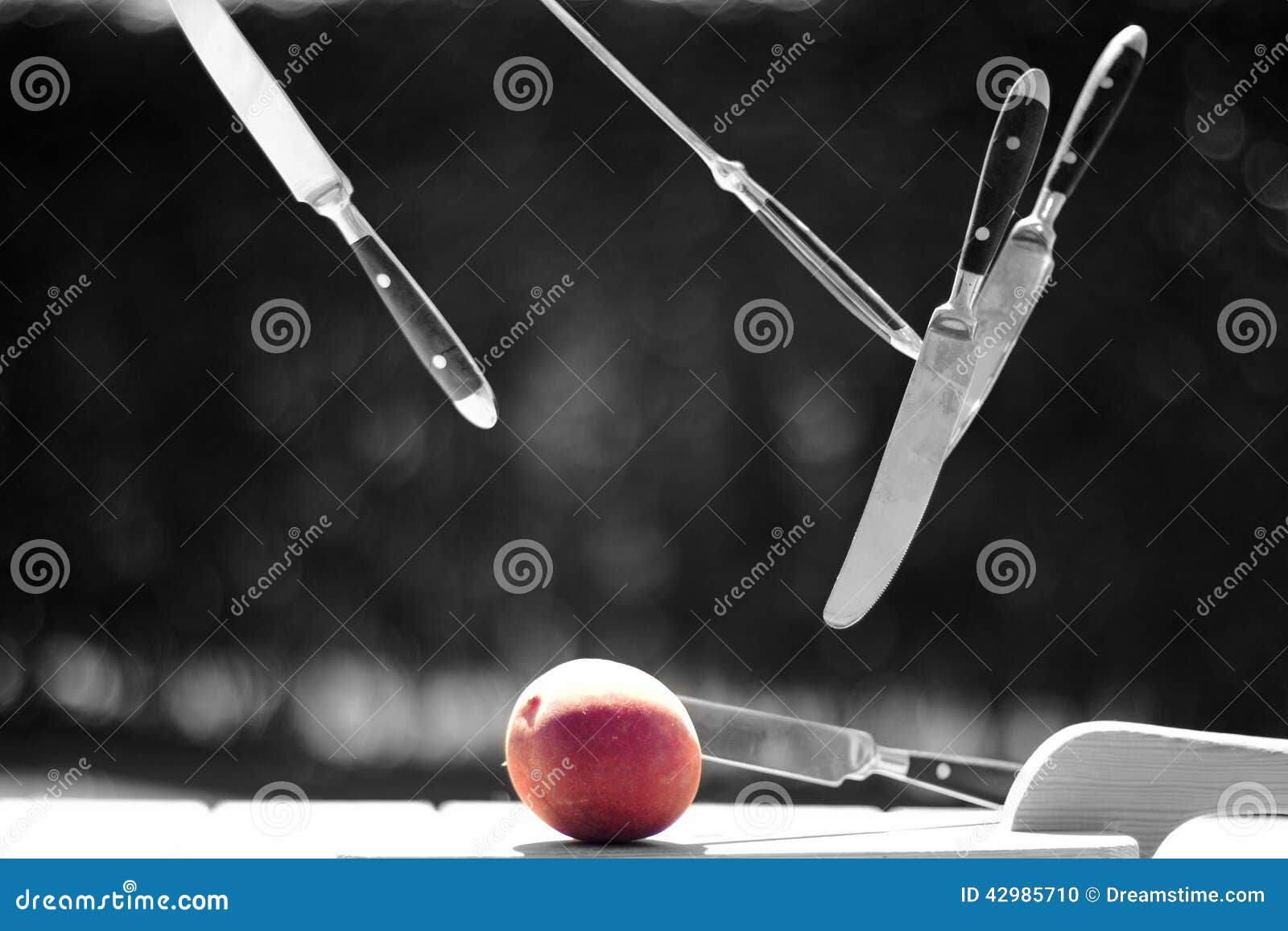 Knives. stock photo. Image of peach, white, killer, falling - 42985710