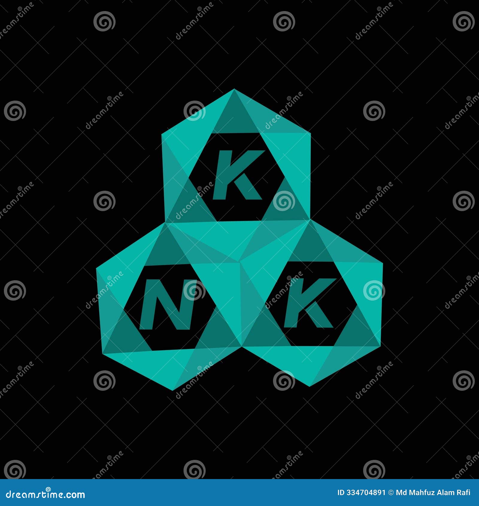 KNK Creative Minimalist Letter Logo. KNK Unique Vector Initials ...