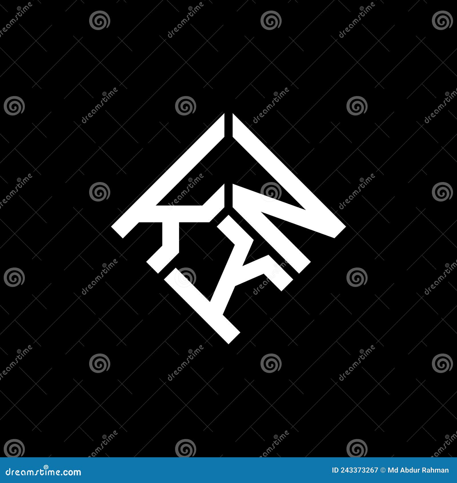 KNK Letter Logo Design on Black Background. KNK Creative Initials ...