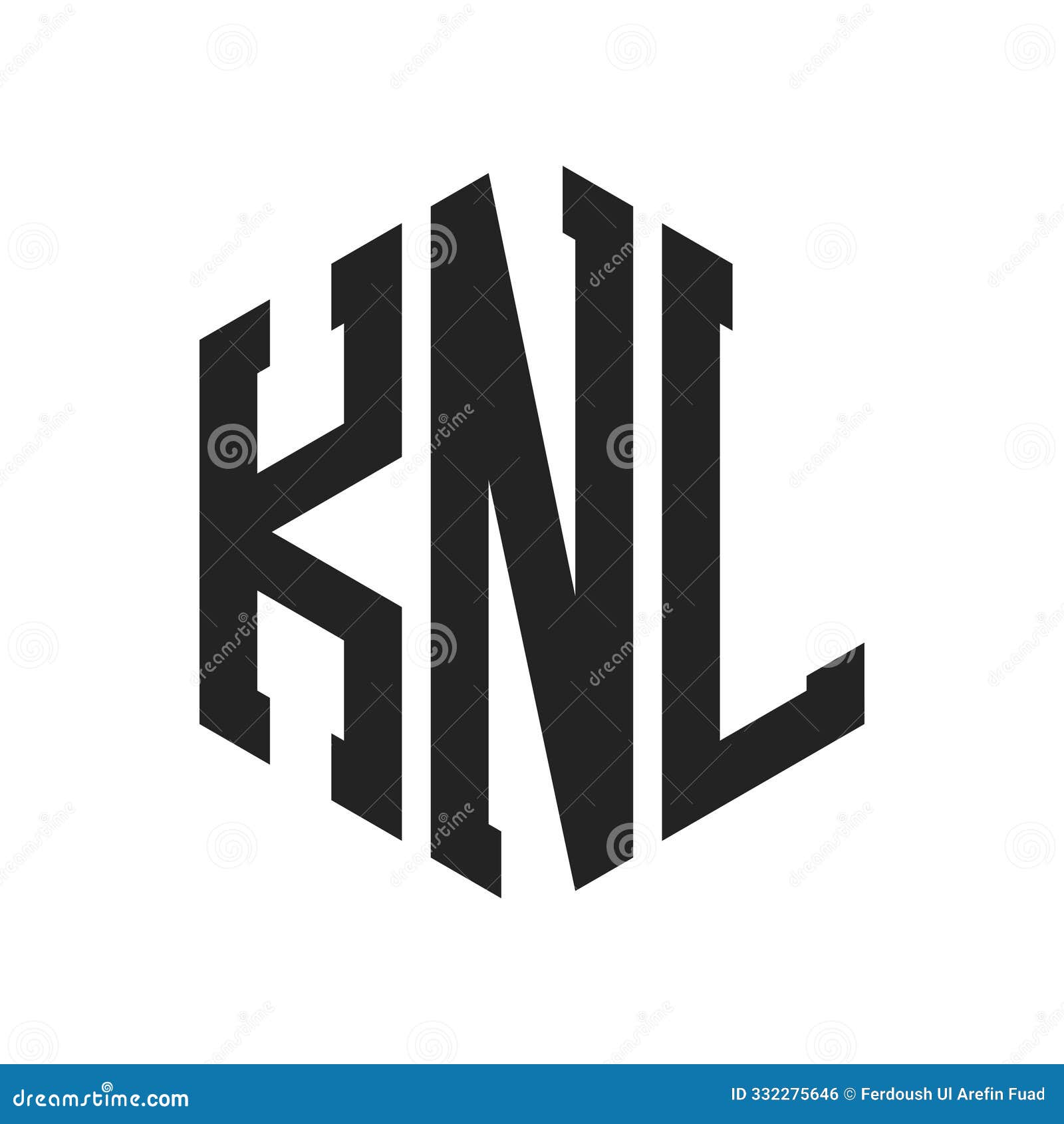 KNL Logo Design. Initial Letter KNL Monogram Logo Using Hexagon Shape ...