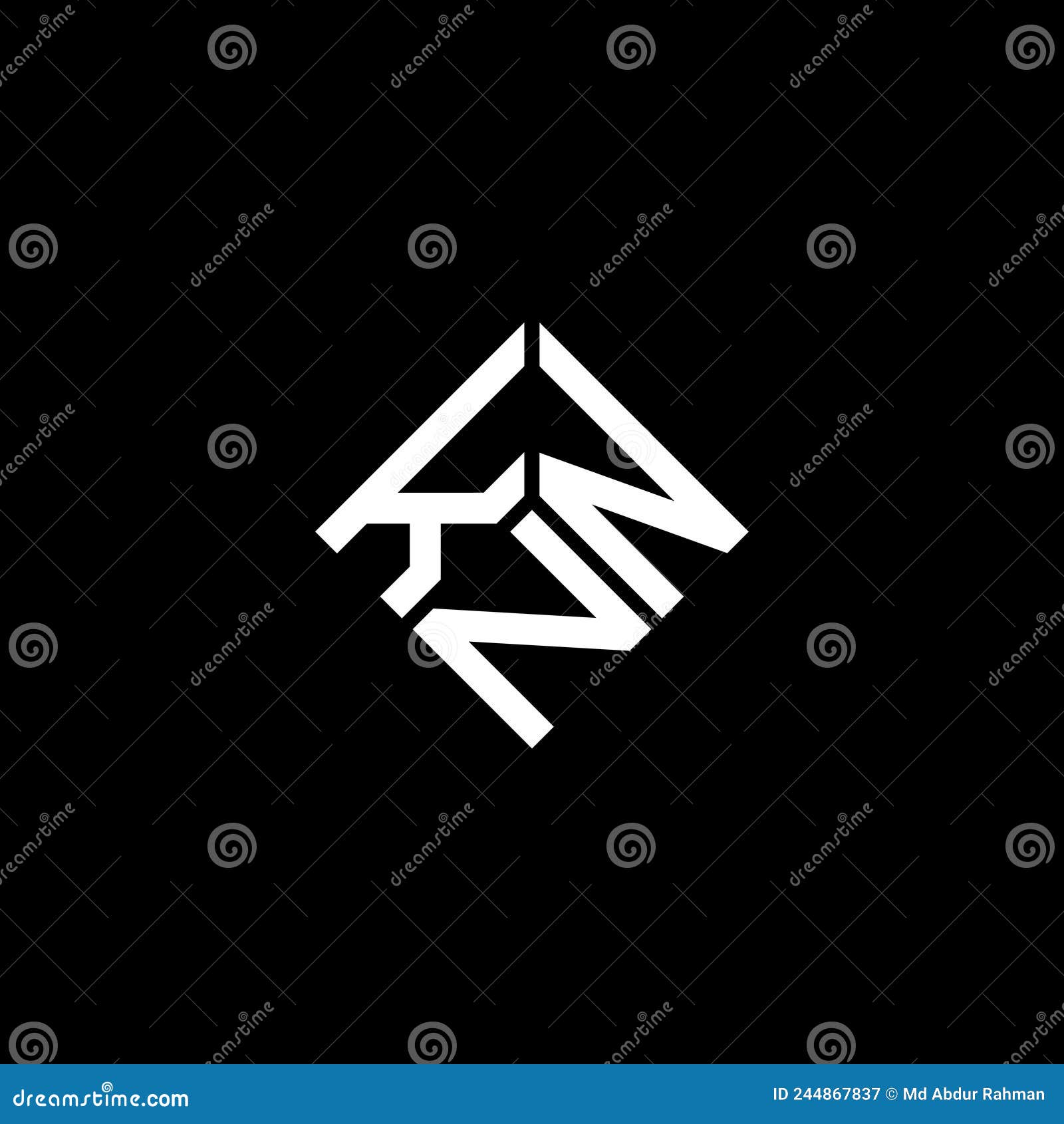 KNN Letter Logo Design On Black Background. KNN Creative Initials ...