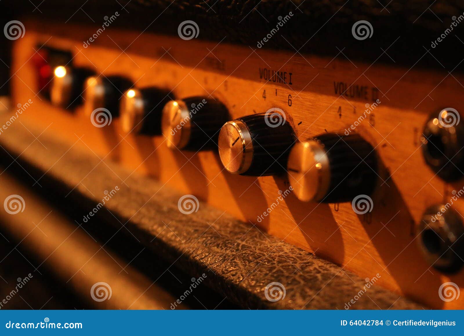 Knobs on a Guitar Amplifier Stock Photo - Image of shred, knobs: 64042784