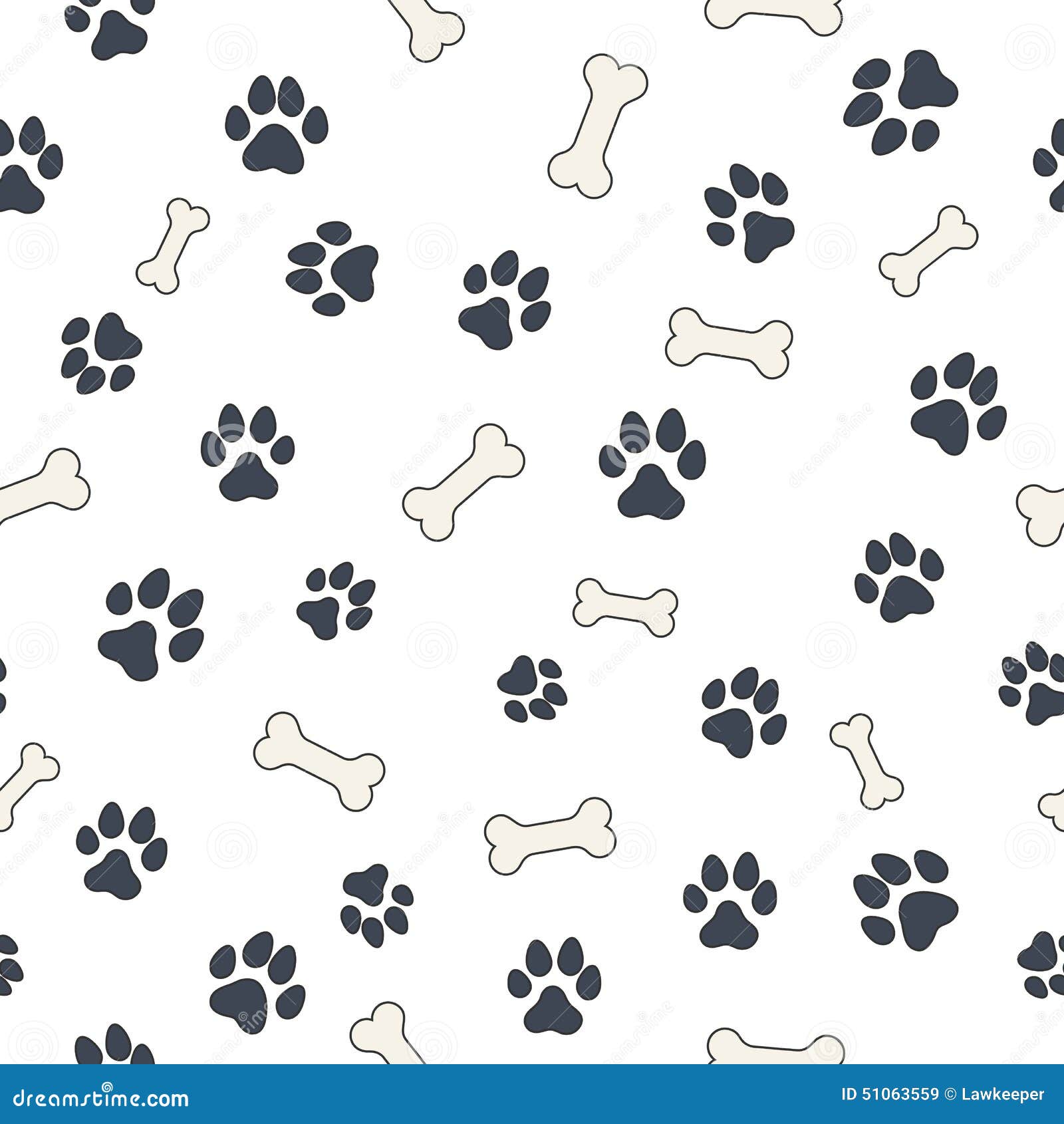 Knochen und Tatzen vektor abbildung. Illustration von nahtlos - 51063559