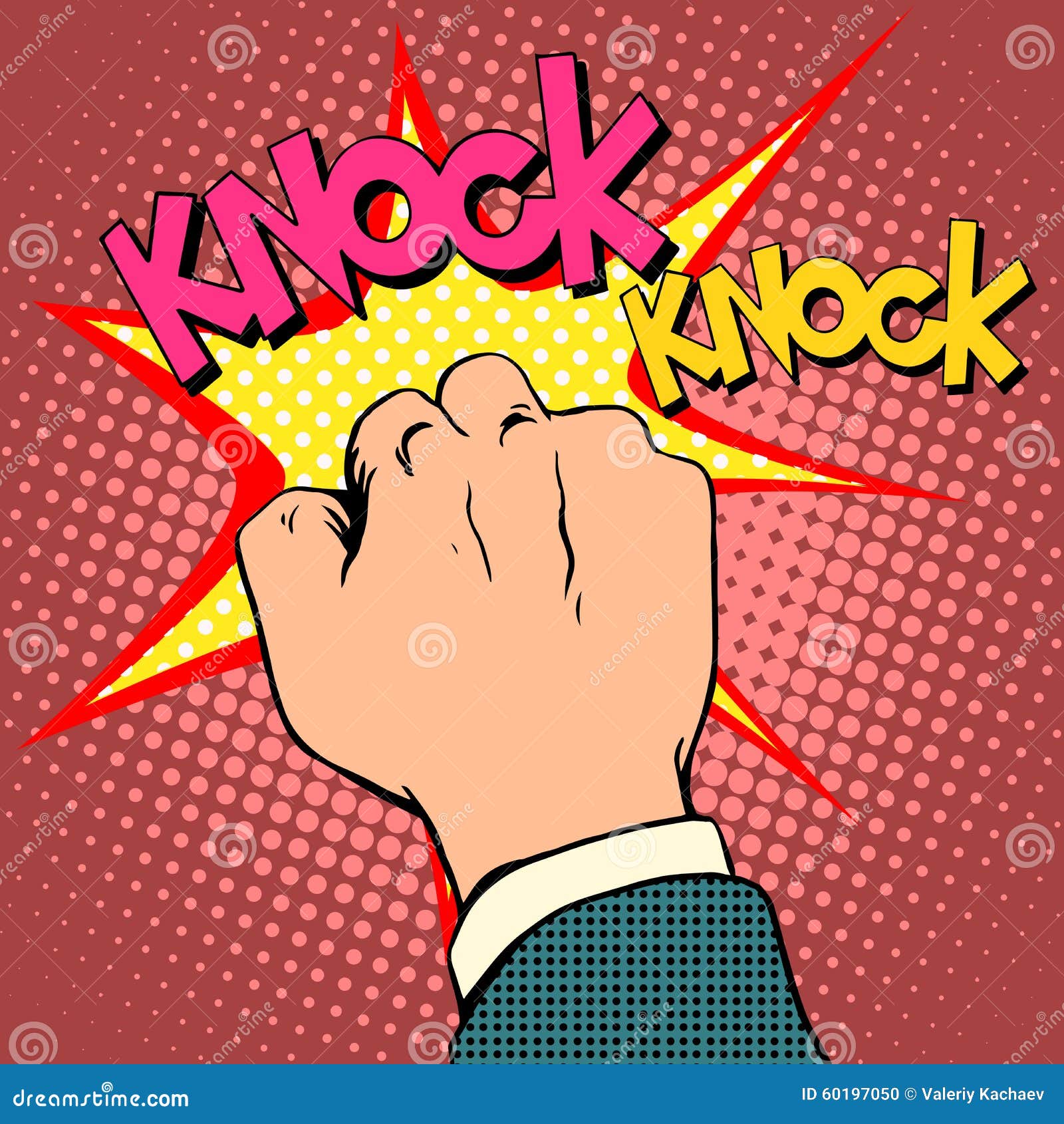 Knock door hand stock vector. Image of cartoon, style - 60197050