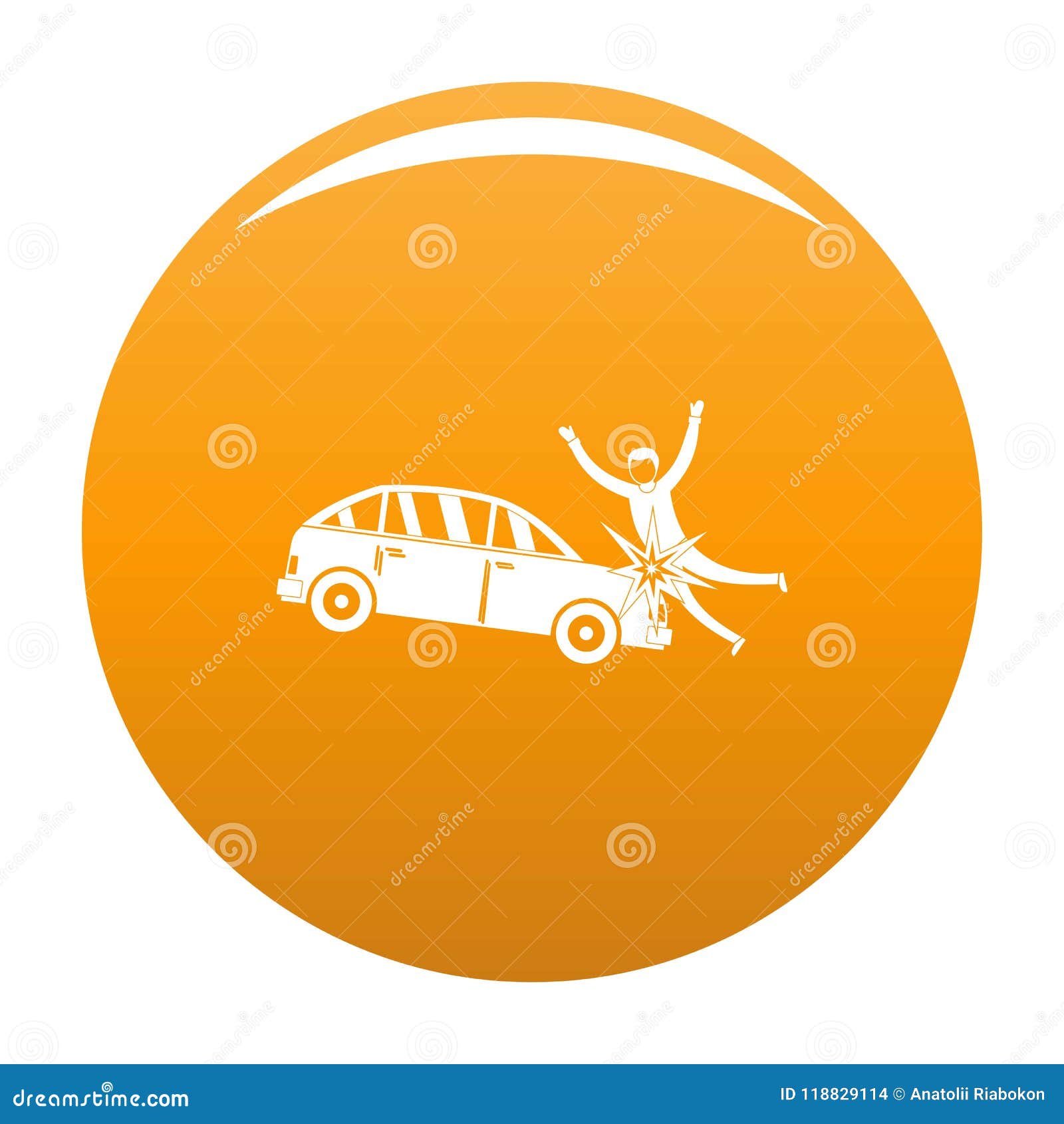 Knock Down Icon Vector Orange Stock Vector - Illustration of road ...