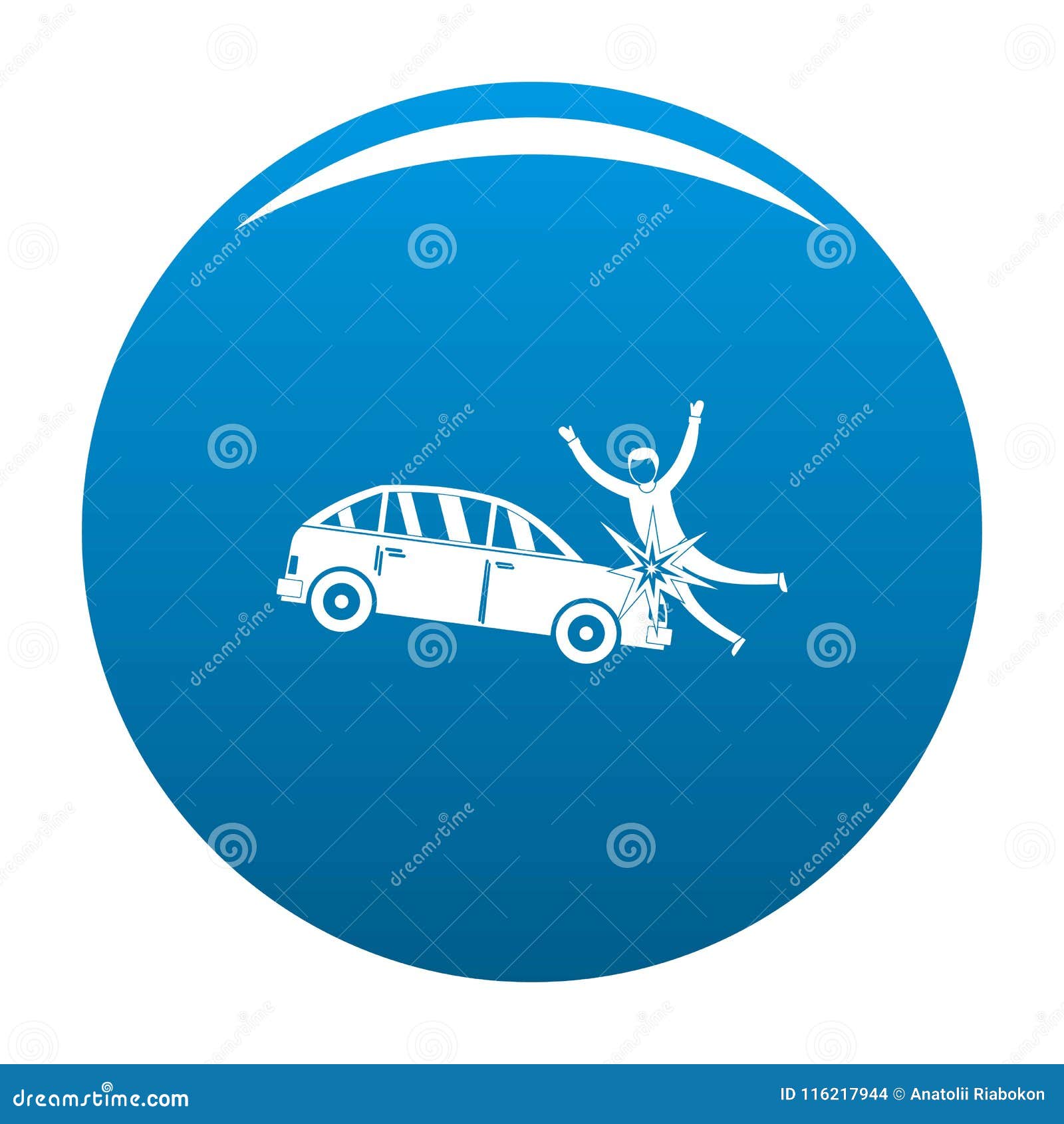 Knock Down Icon Vector Blue Stock Vector - Illustration of object ...