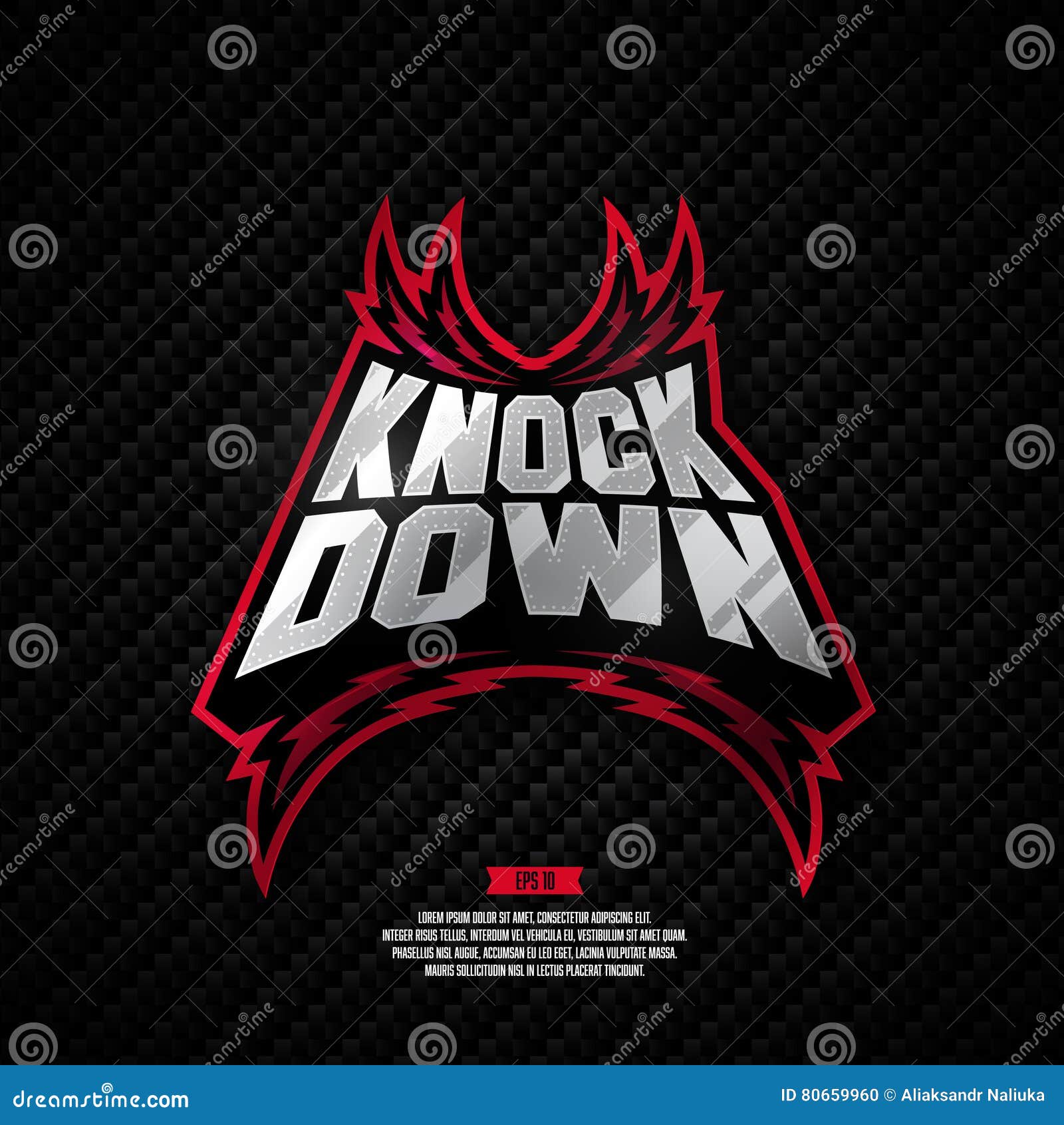 Knock down logo design. stock illustration. Illustration of knockout ...