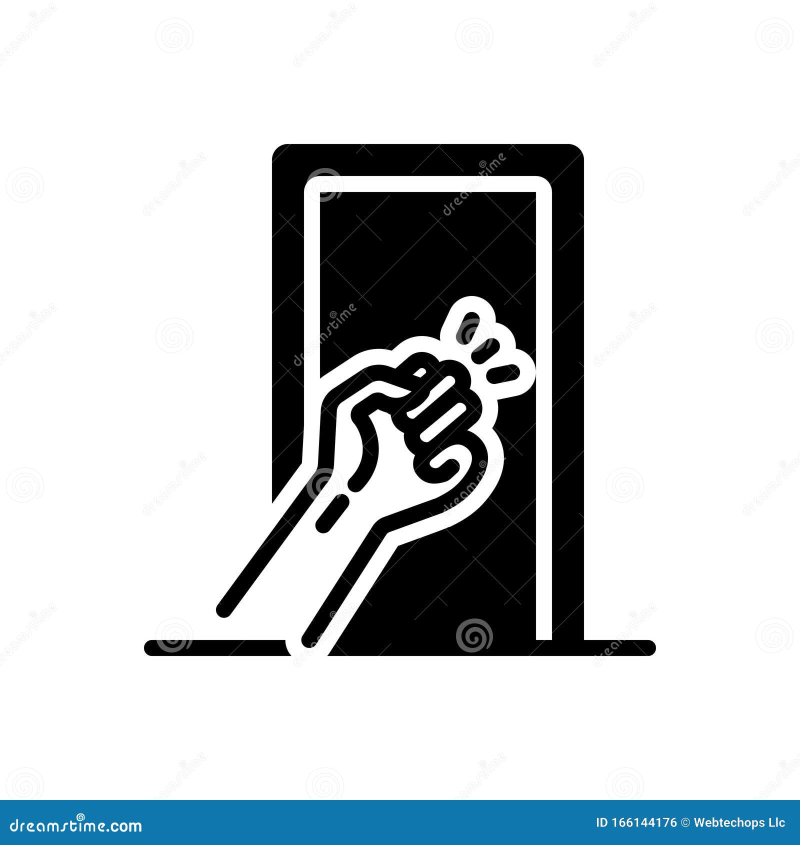 Black Solid Icon for Knock, Rap and Knocking Stock Illustration ...