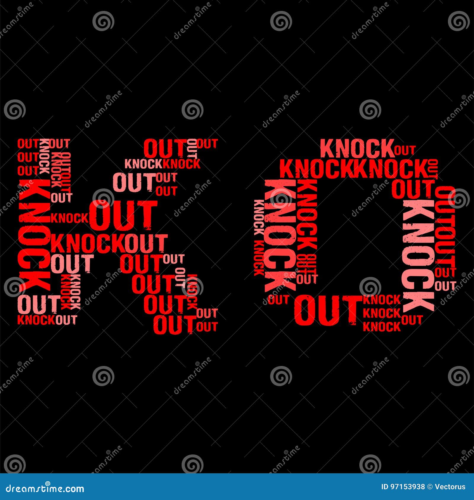 Knock Out Black BG stock vector. Illustration of design - 97153938