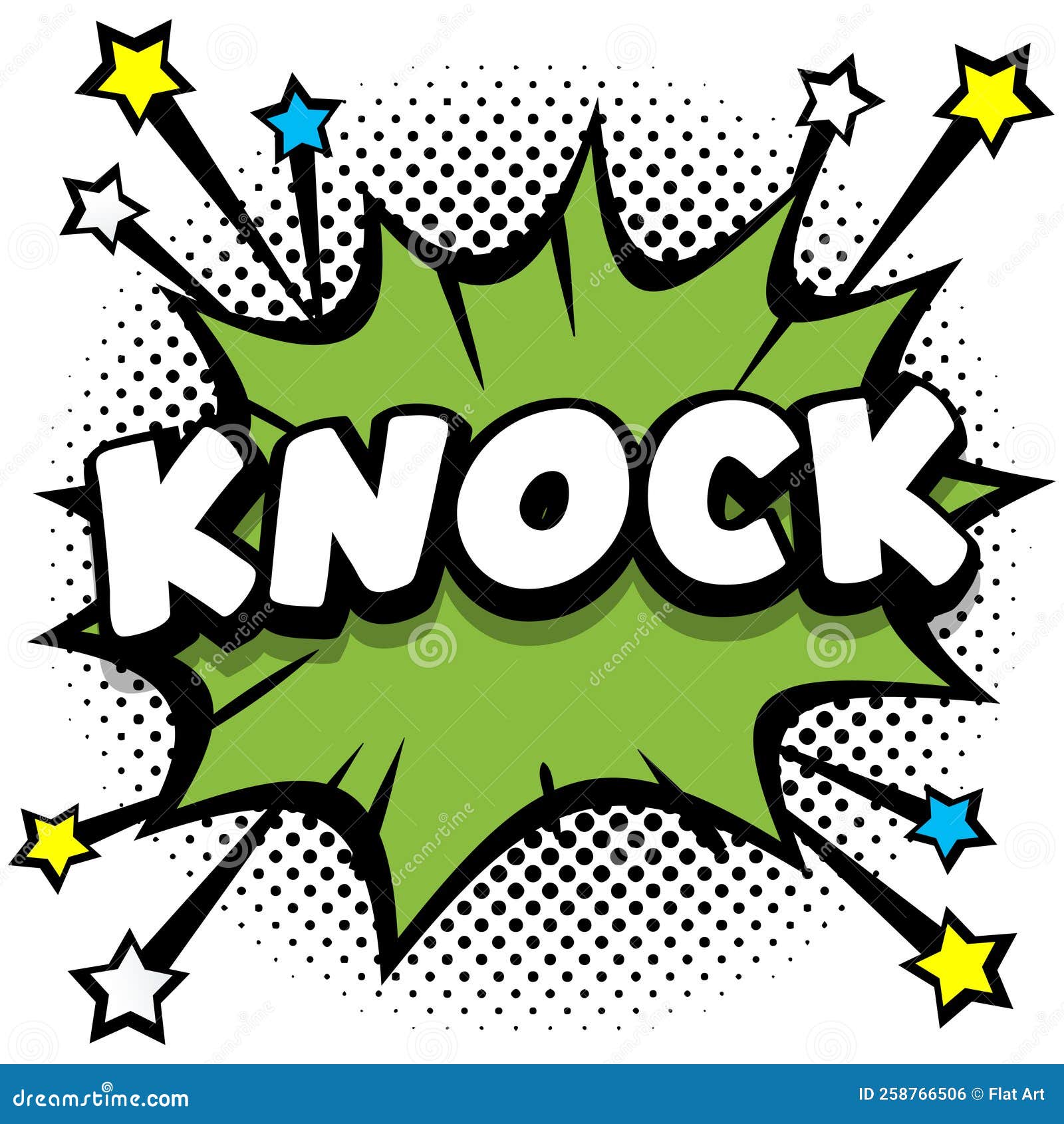 Knock Pop Art Comic Speech Bubbles Book Sound Effects Stock Vector ...